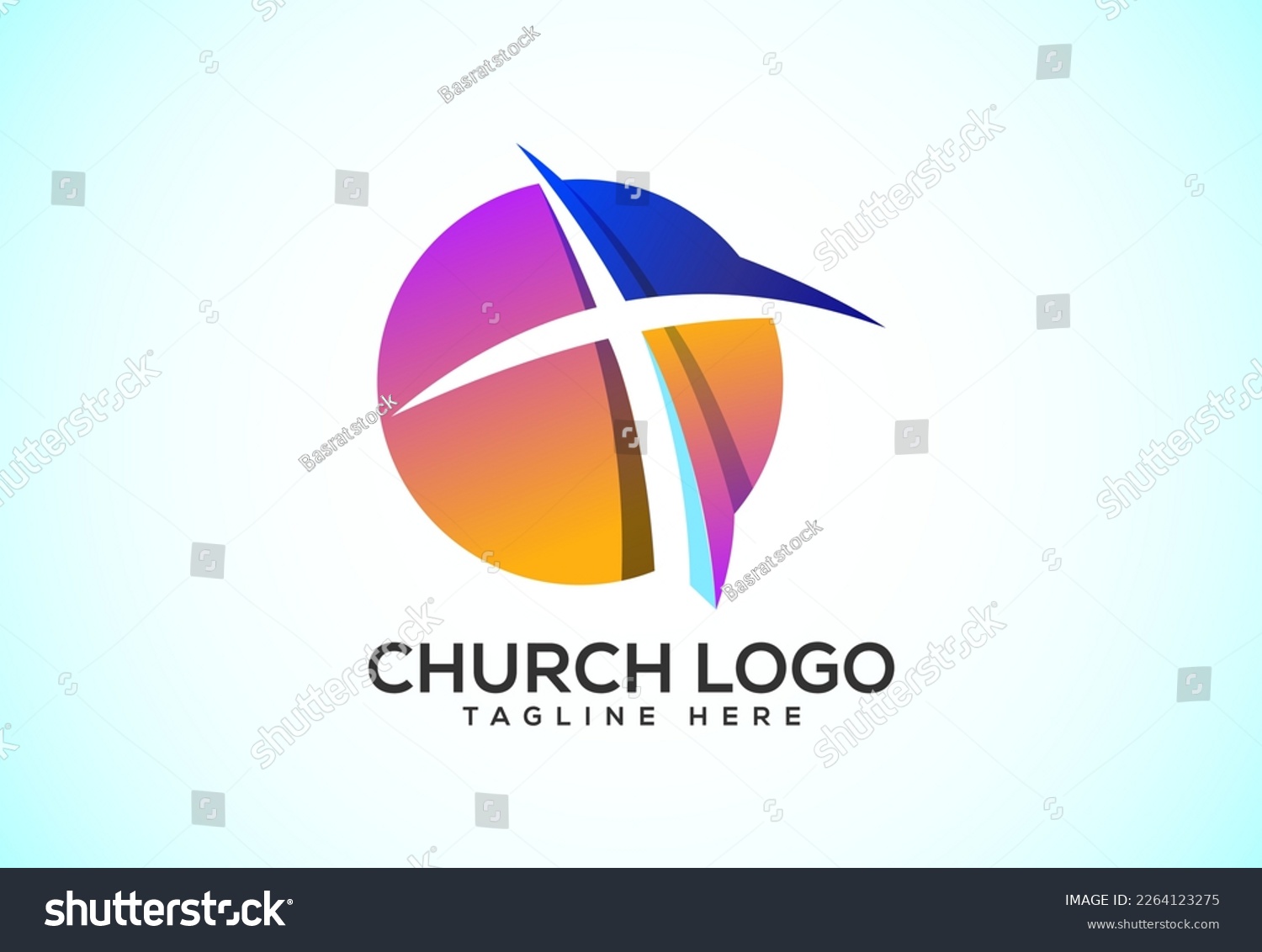 Church colorful logo. Christian sign symbols. - Royalty Free Stock ...