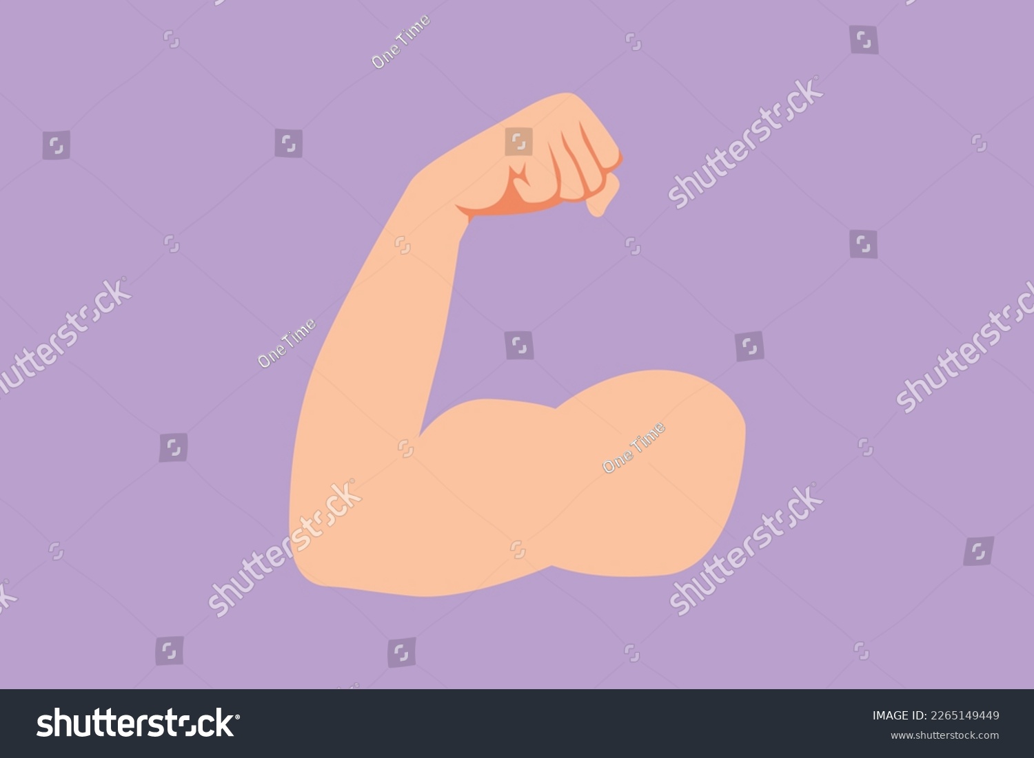 Character Flat Drawing Muscle Emoticon Strong Royalty Free Stock