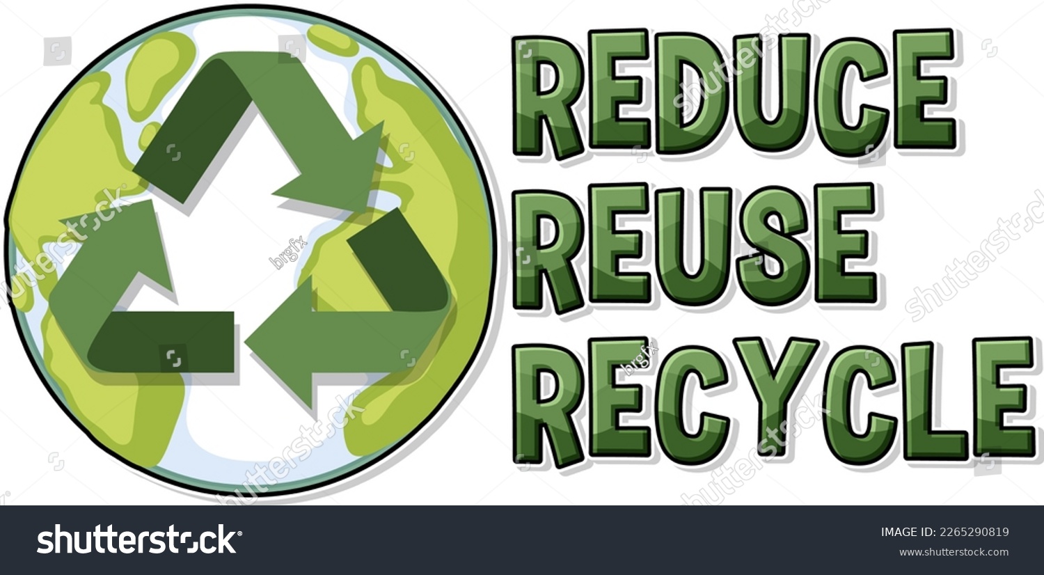 Reduce reuse recycle text logo banner - Royalty Free Stock Vector ...