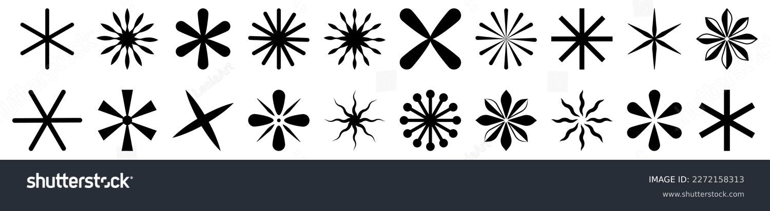 Asterisk icons set. Vector illustration isolated - Royalty Free Stock ...