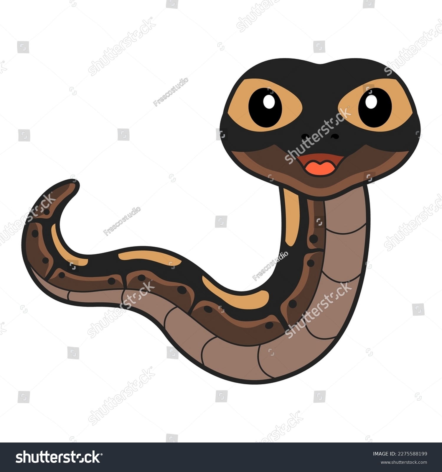 Cute Ghi Mojave Ball Python Cartoon Royalty Free Stock Vector