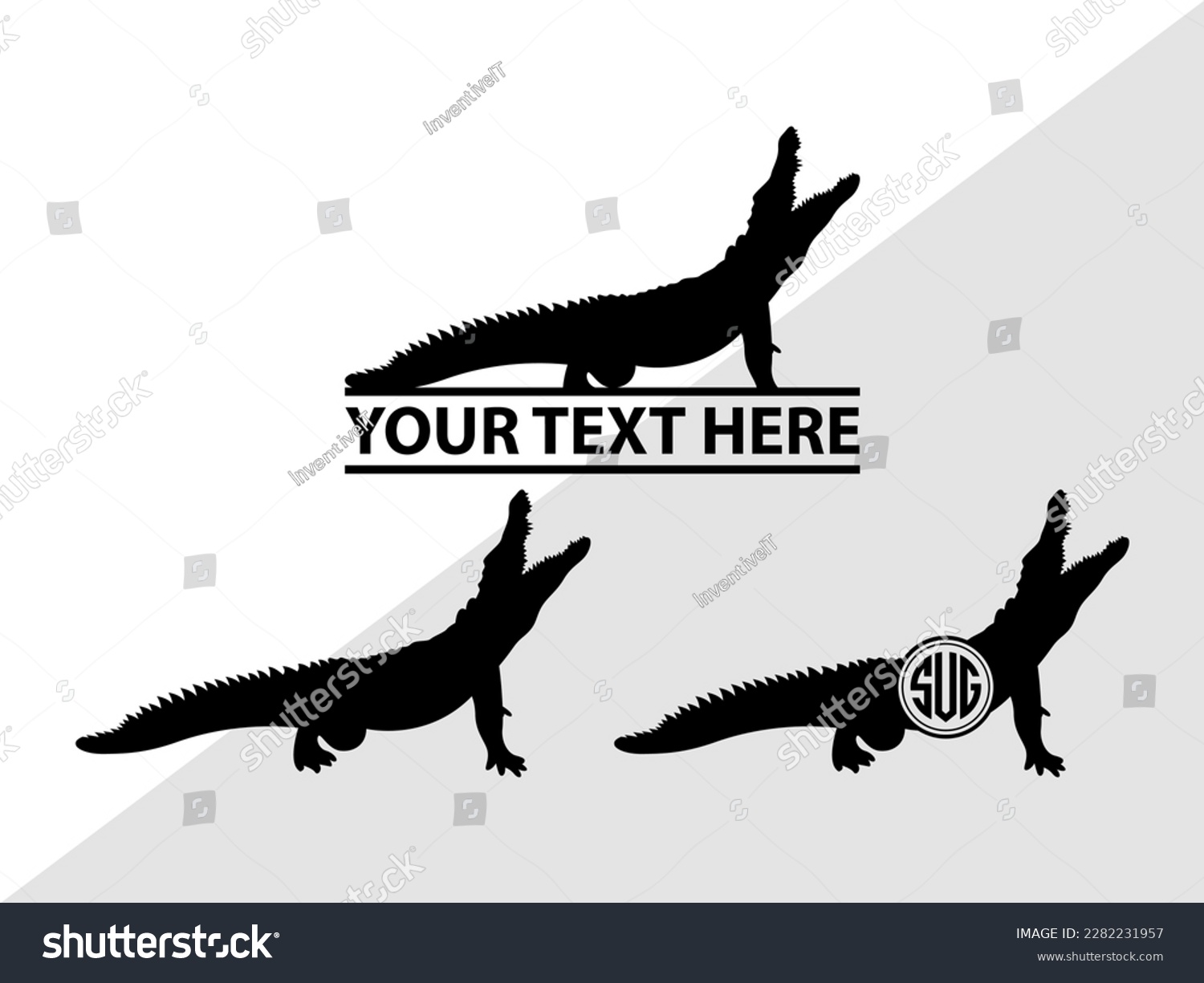 Crocodile Monogram Vector Illustration - Royalty Free Stock Vector ...