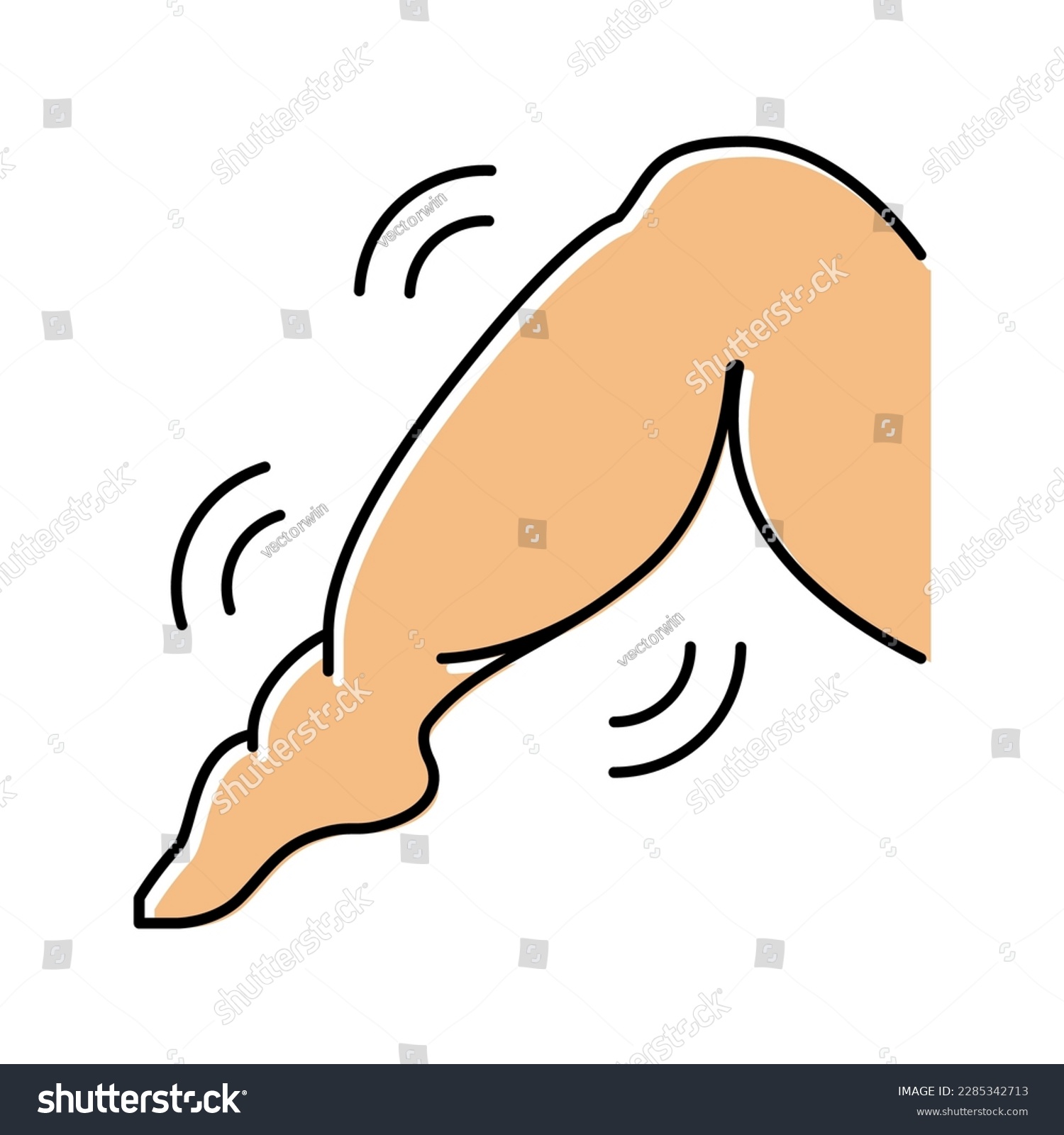 Calf Muscle Edema Color Icon Vector Calf Muscle Royalty Free Stock