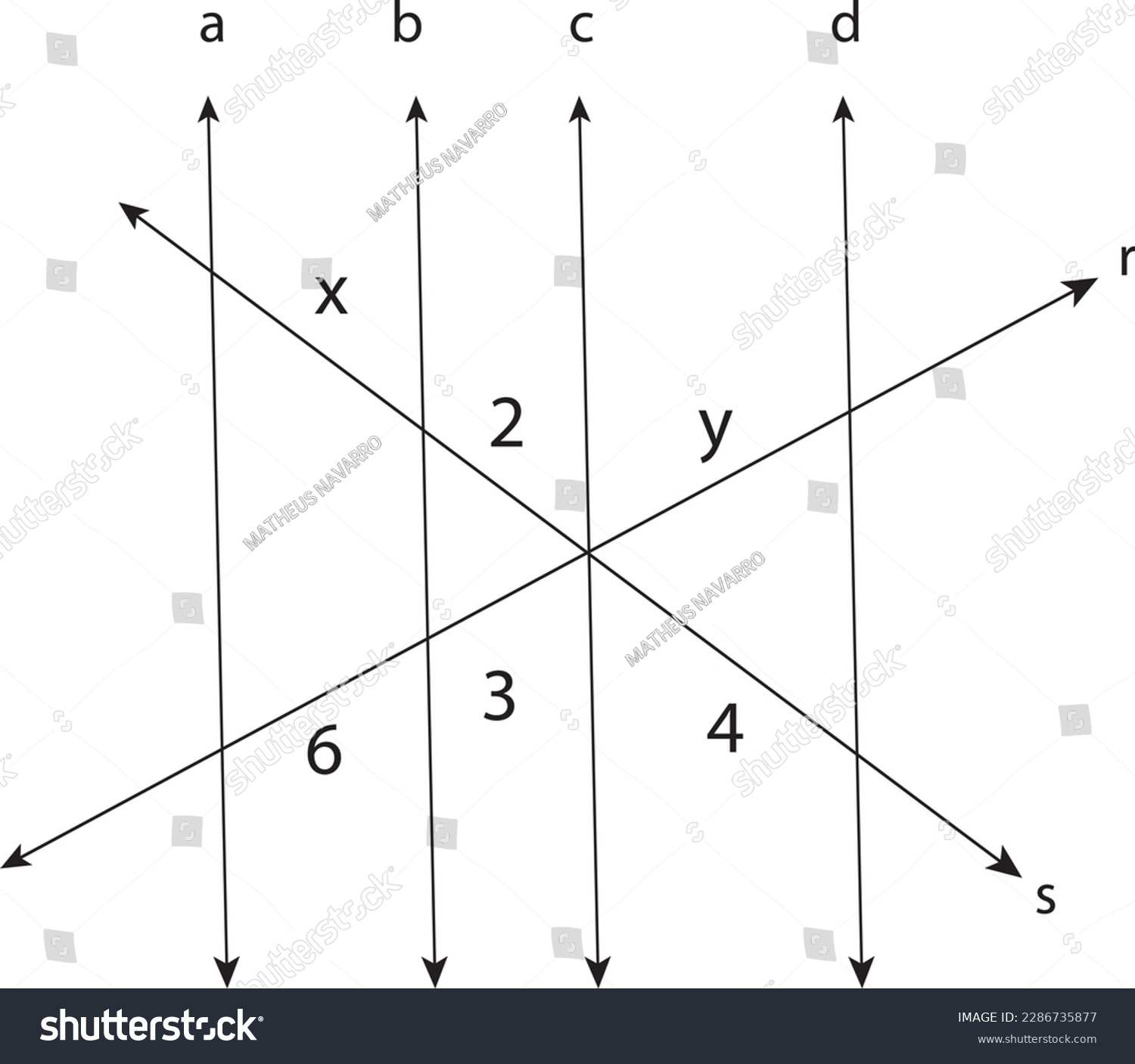Exercise Of Thales Theorem Application Royalty Free Stock Vector