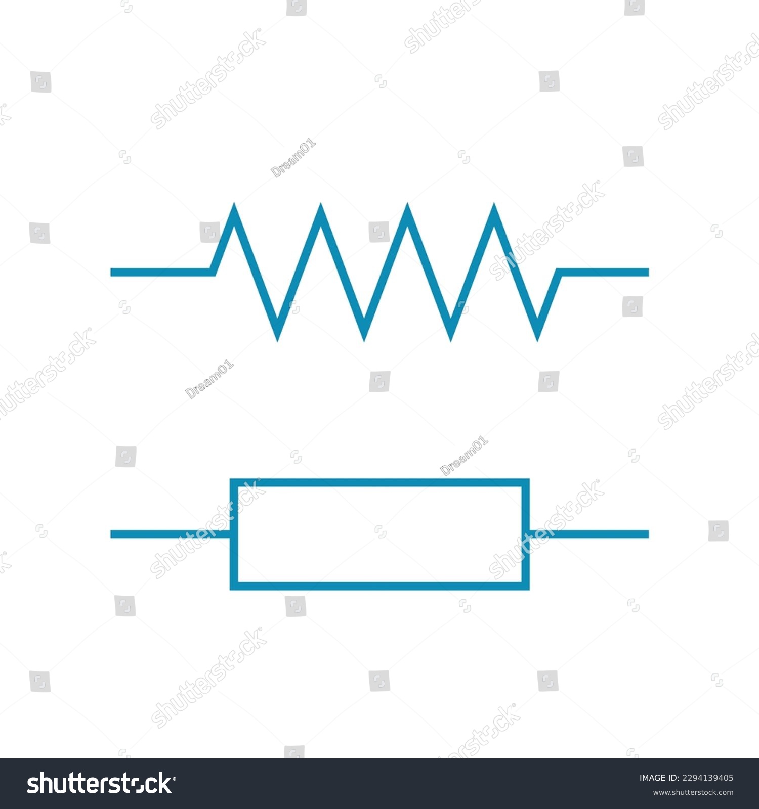 Fixed Resistor Symbol Icon In Electricity Royalty Free Stock Vector