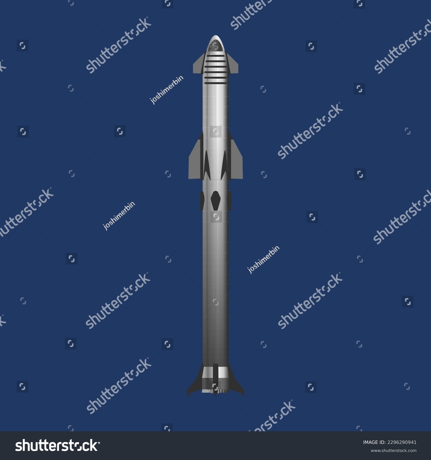 Starship rocket vector illustration. Super heavy - Royalty Free Stock ...