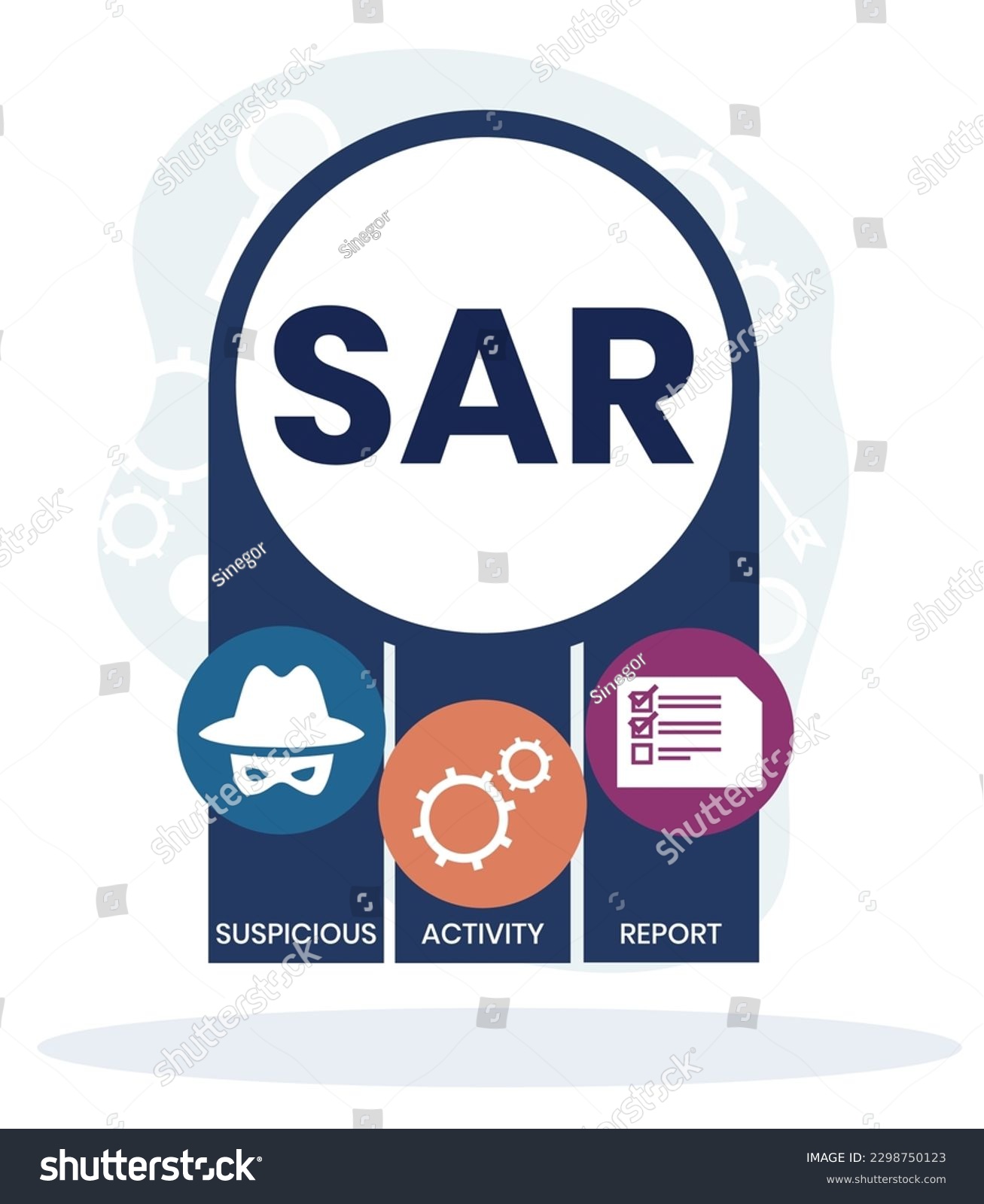 Sar Suspicious Activity Report Acronym Royalty Free Stock Vector 2298750123