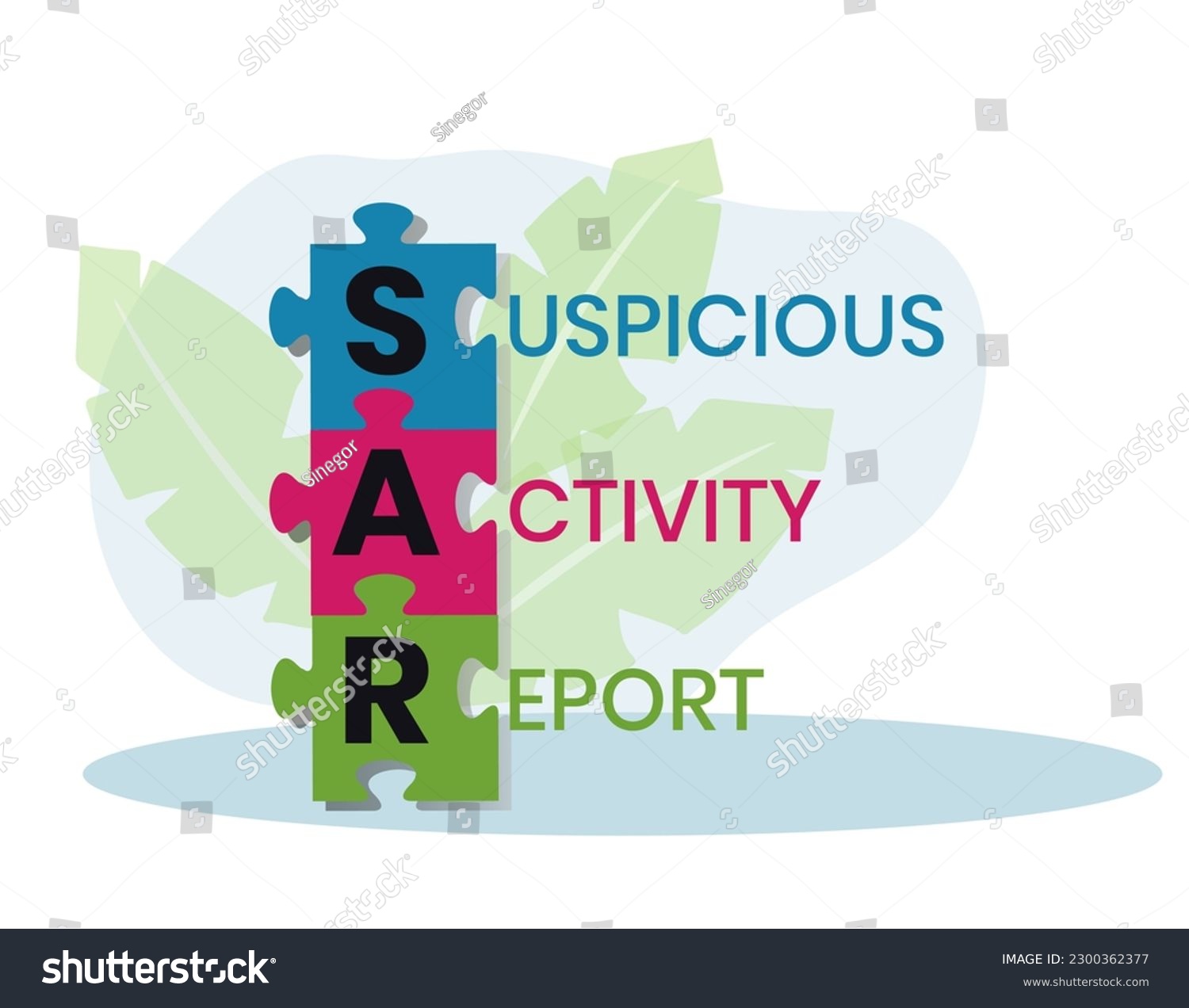 Sar Suspicious Activity Report Acronym Royalty Free Stock Vector 2300362377