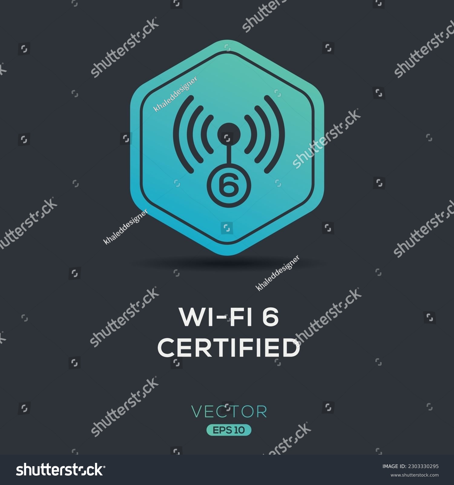 (Wi-Fi 6 certified) Icon, Vector sign. - Royalty Free Stock Vector ...