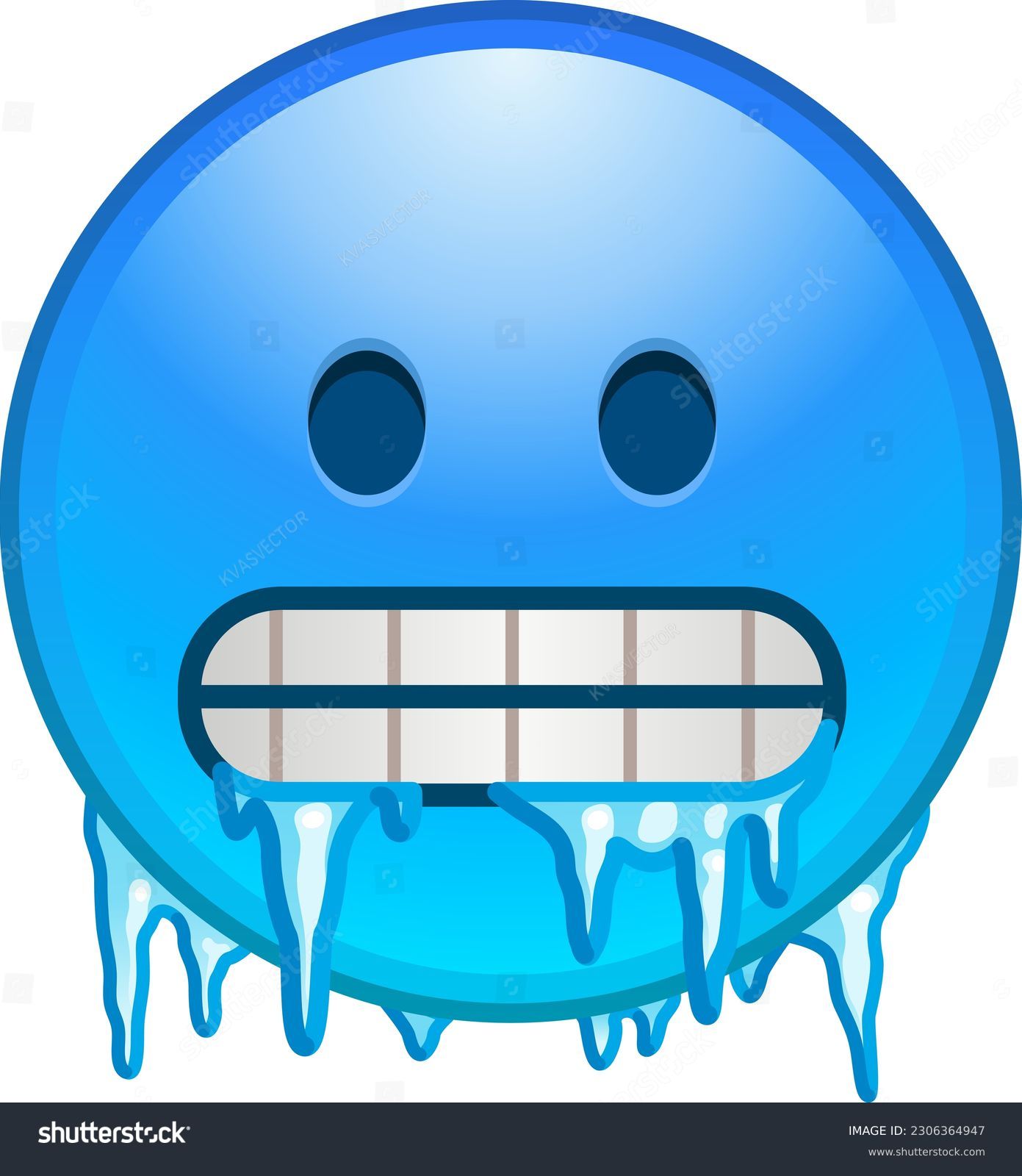 Cold Emoji Freezing Emoticon Icy Blue Face Royalty Free Stock