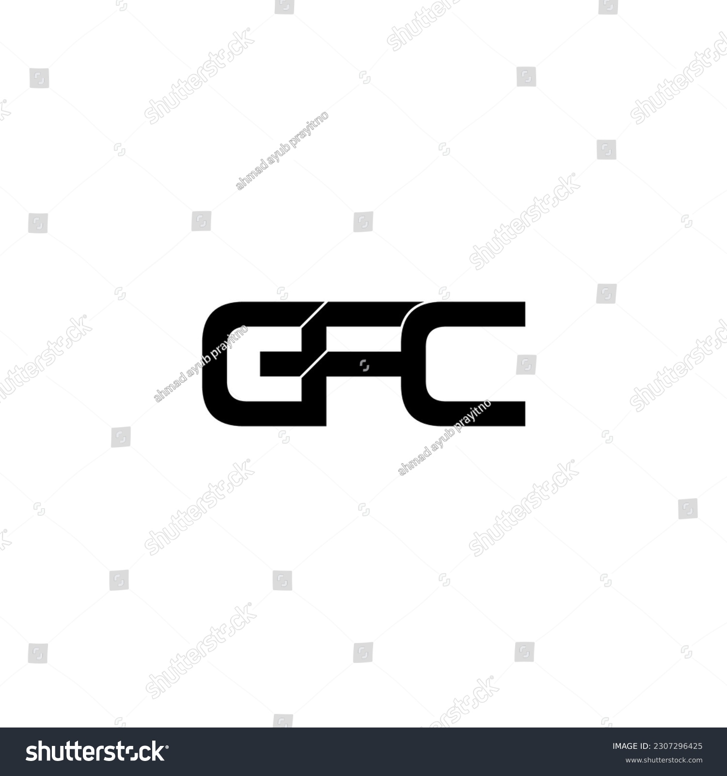 gfc typography letter monogram logo design - Royalty Free Stock Vector ...