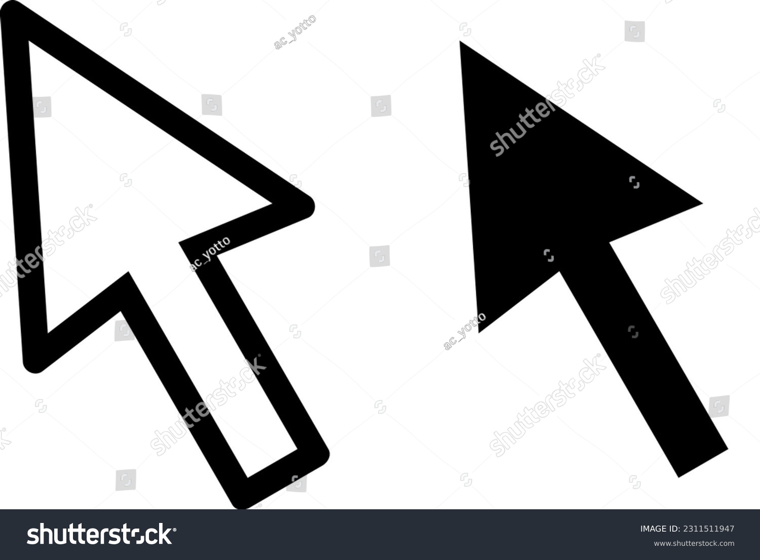 Two Types Of Computer Mouse Cursors Royalty Free Stock Vector