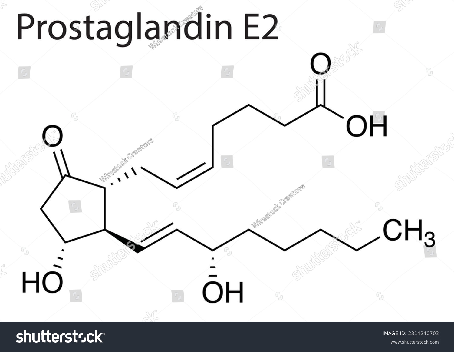 A Chemical formula structure of prostaglandin E2 - Royalty Free Stock ...