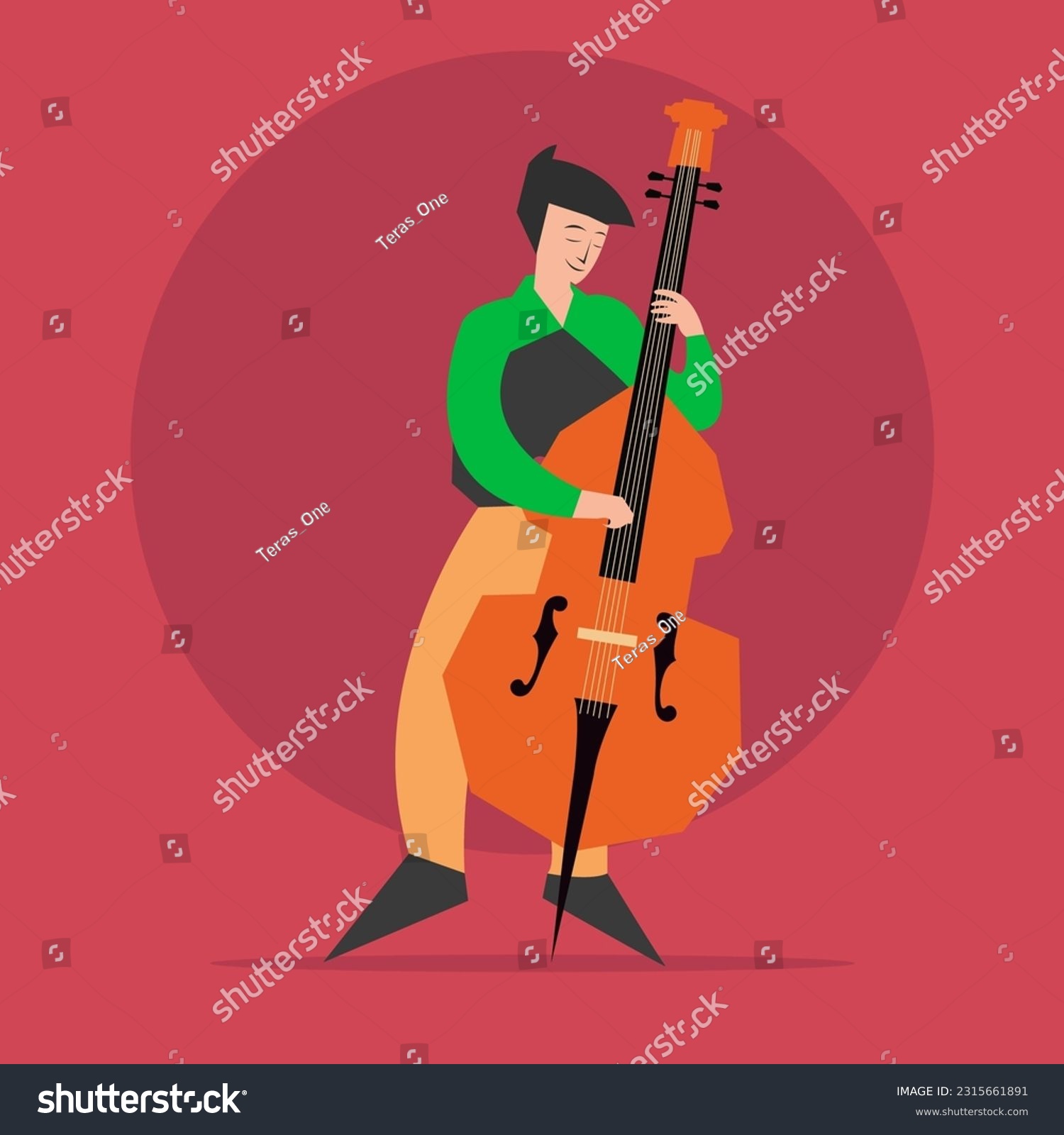 Double Bass Player Vector Stock Illustration Royalty Free Stock Vector 2315661891
