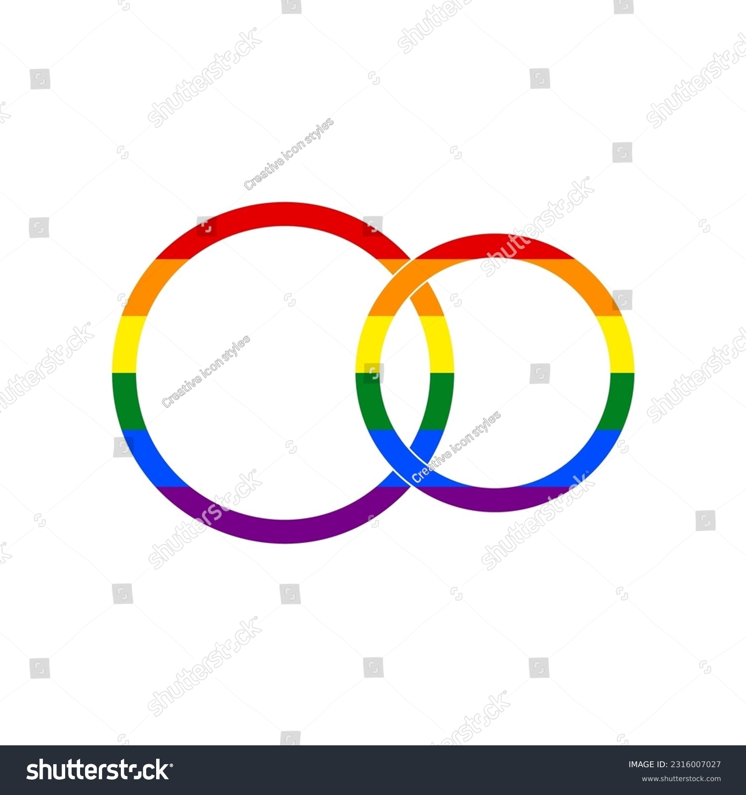Wedding Rings Sign Rainbow Gay Lgbt Rights Royalty Free Stock Vector