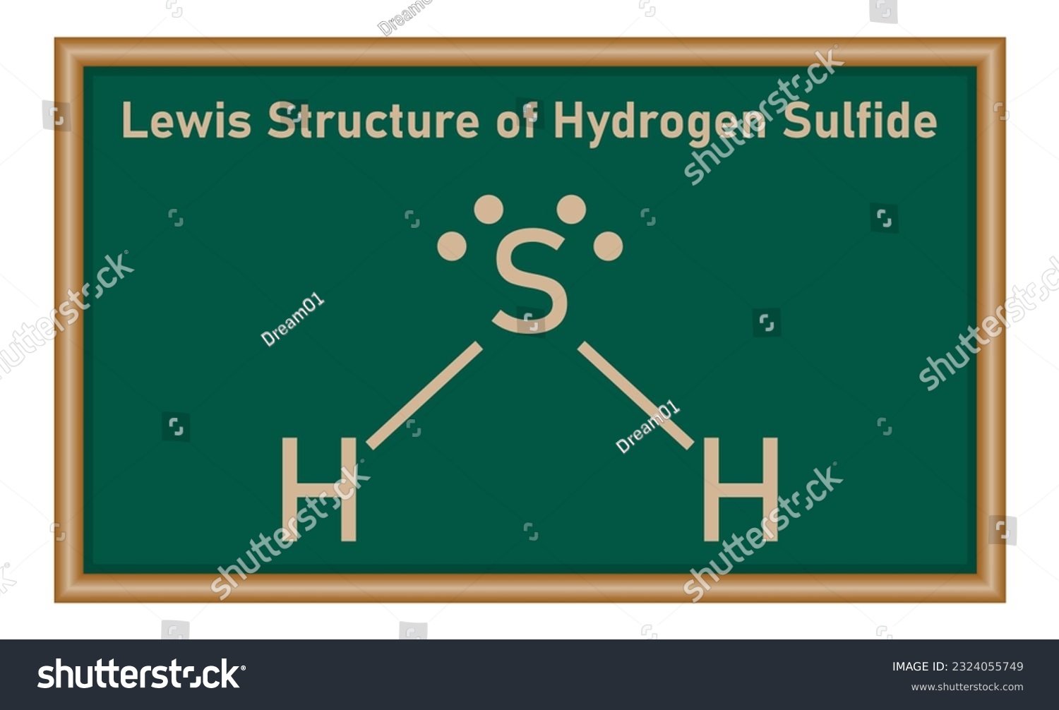 Lewis Structure Of Hydrogen Sulfide H2s Royalty Free Stock Vector 2324055749