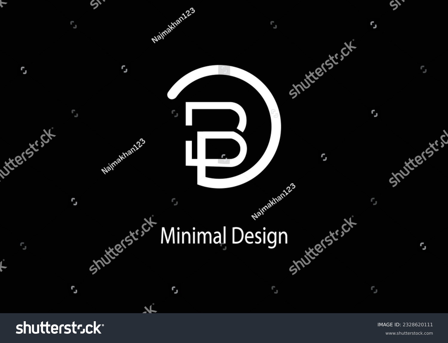 Alphabet Bd Monogram Logo Design Alphabet Bd Royalty Free Stock