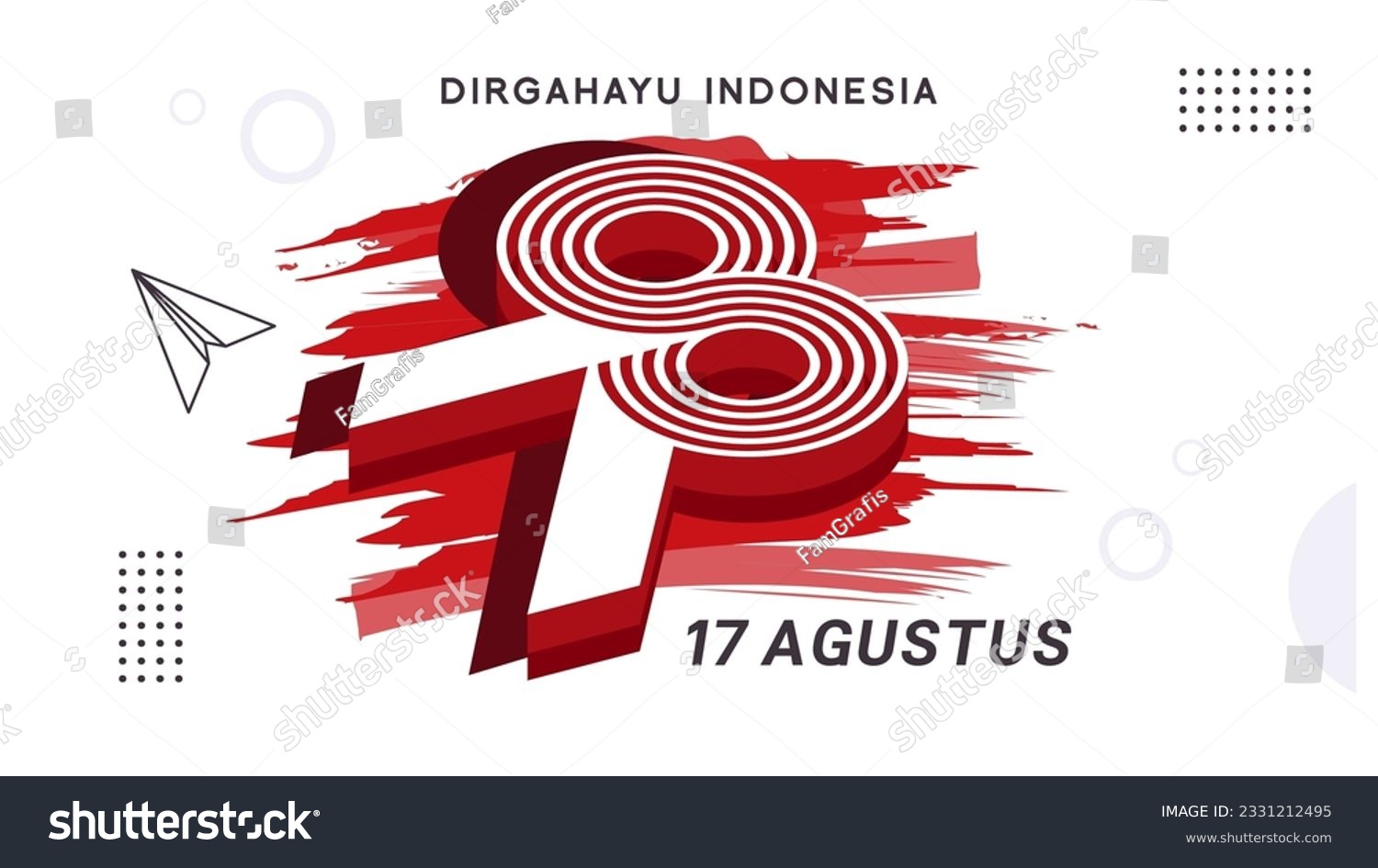Indonesia's 78th independence day design. 17th - Royalty Free Stock ...