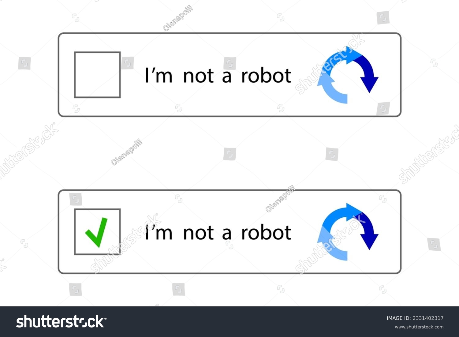 Captcha Icons Web Site Protection Person Royalty Free Stock Vector 2331402317