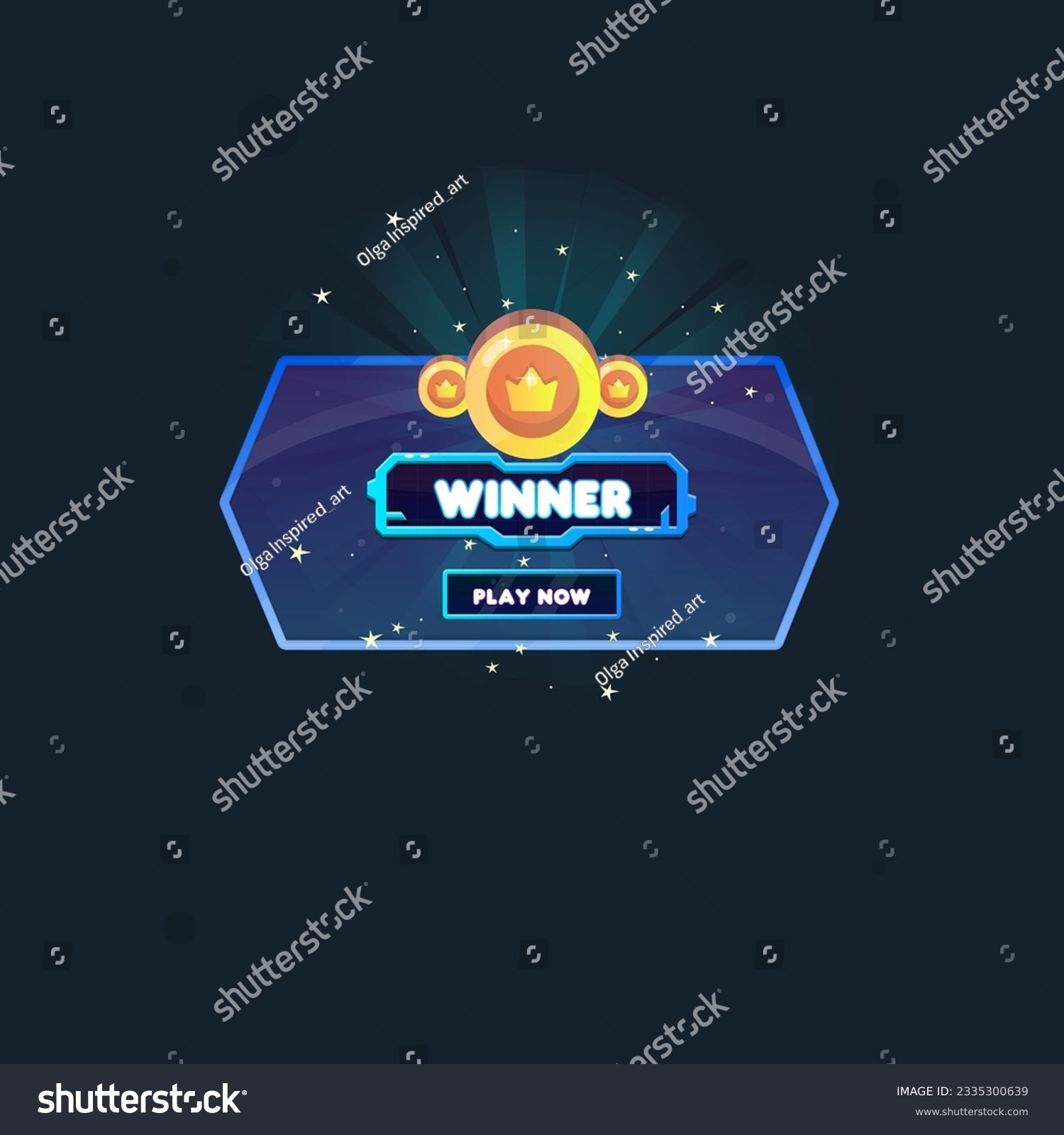 Game UI Pop Up Window Reward Page Winner Coins - Royalty Free Stock ...