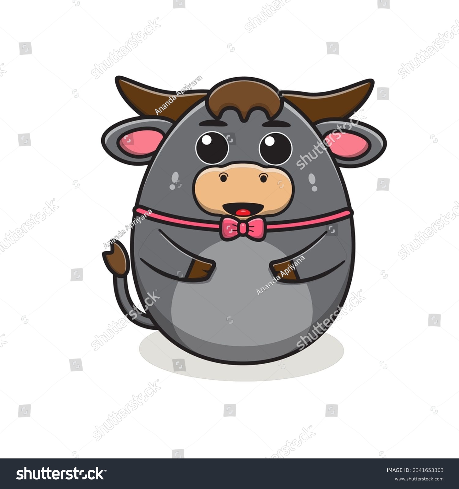 cute bull vector cartoon character, bull cartoon - Royalty Free Stock ...