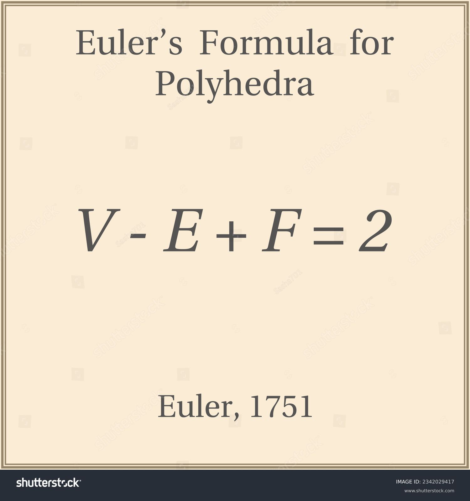 Euler’s Formula for Polyhedra. Education. - Royalty Free Stock Vector ... Euler’s Formula for Polyhedra. Education. - Royalty Free Stock Vector ...