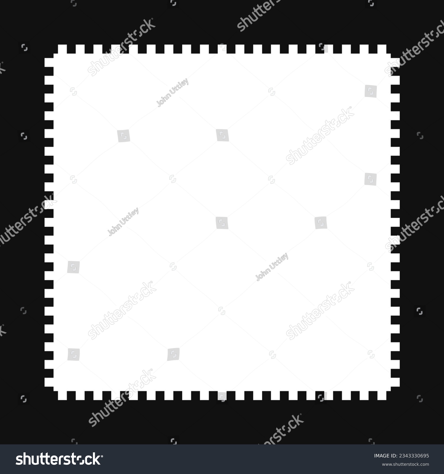 Notch edge square shape border frame. An empty - Royalty Free Stock ...