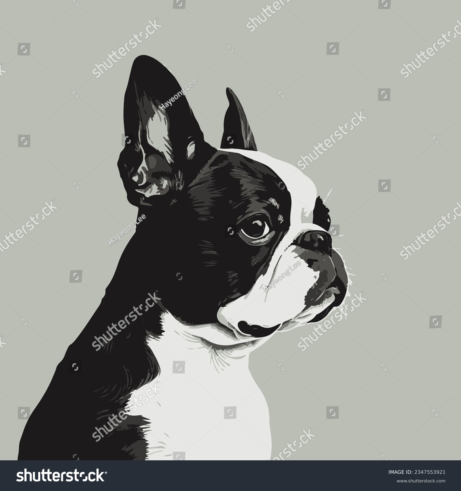 Dog Portrait profile side view - Royalty Free Stock Vector 2347553921 ...