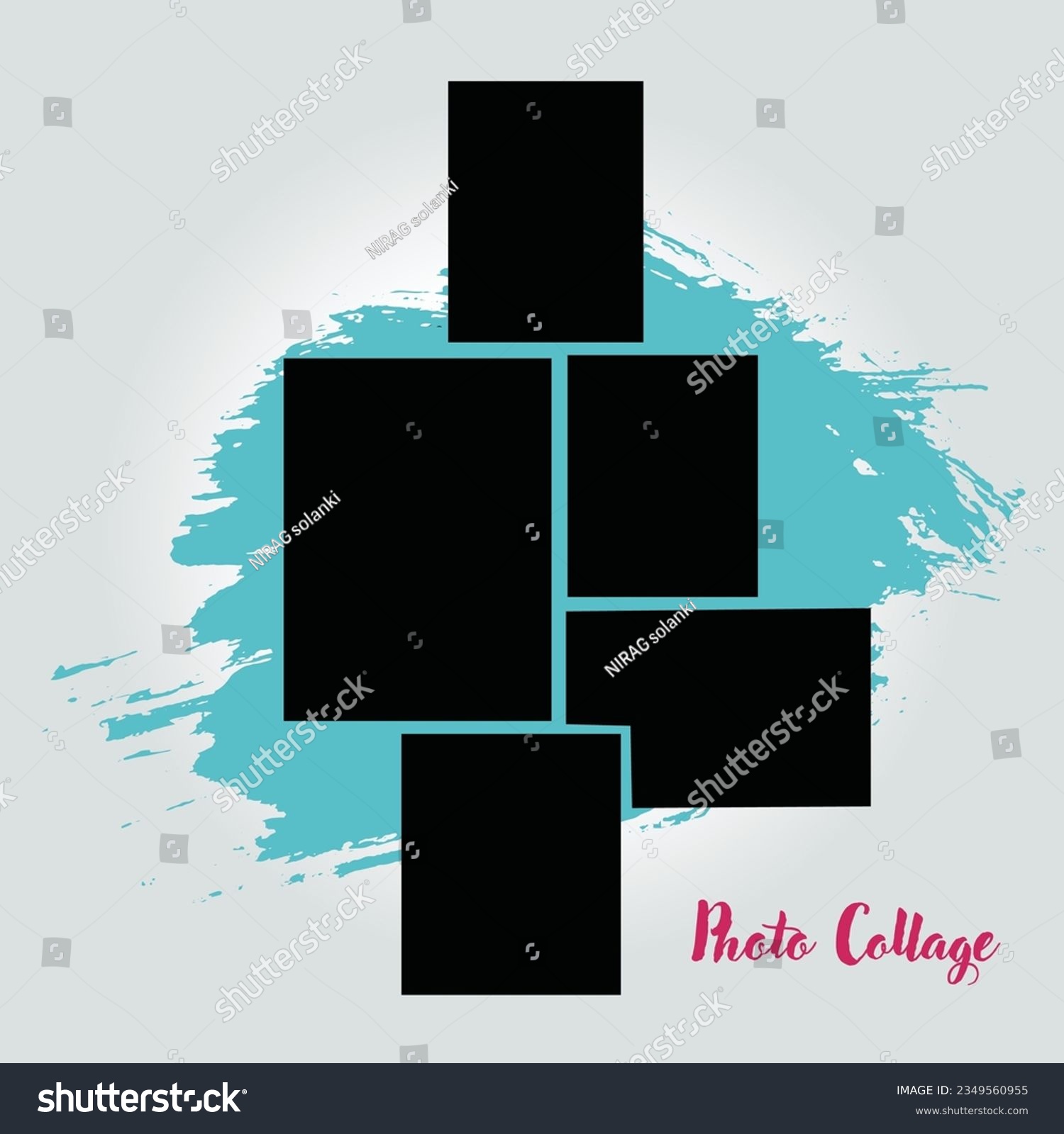 5 photo collage template. vector illustration, - Royalty Free Stock ...