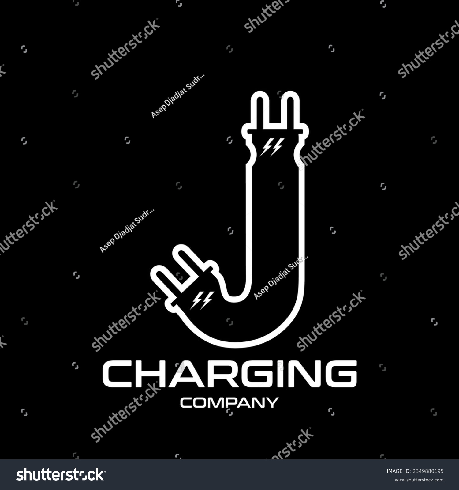 Letter J Electric Plug vector logo template. - Royalty Free Stock ...