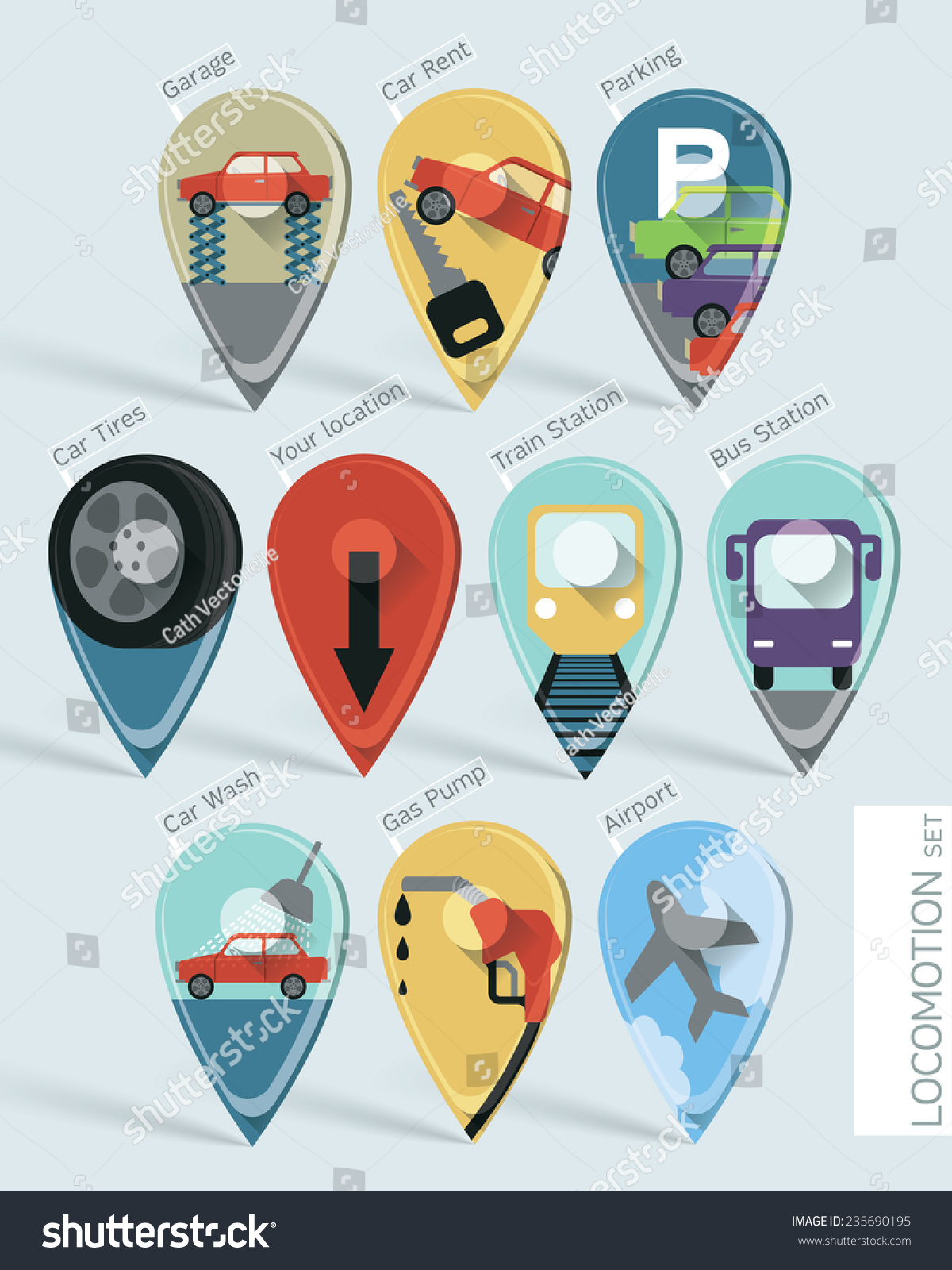 Locomotion symbols for the car owner or mass - Royalty Free Stock ...