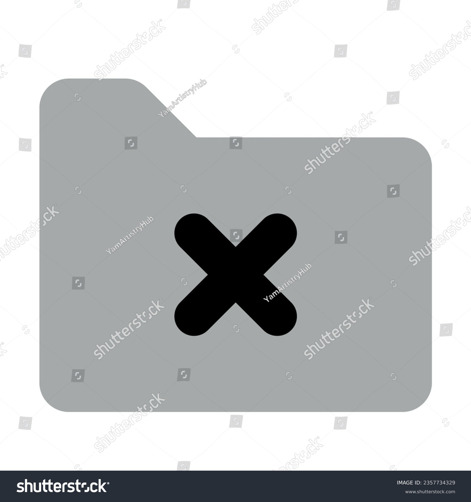 Deleted Folder Icon Folder Deletion Symbol Royalty Free Stock Vector 2357734329