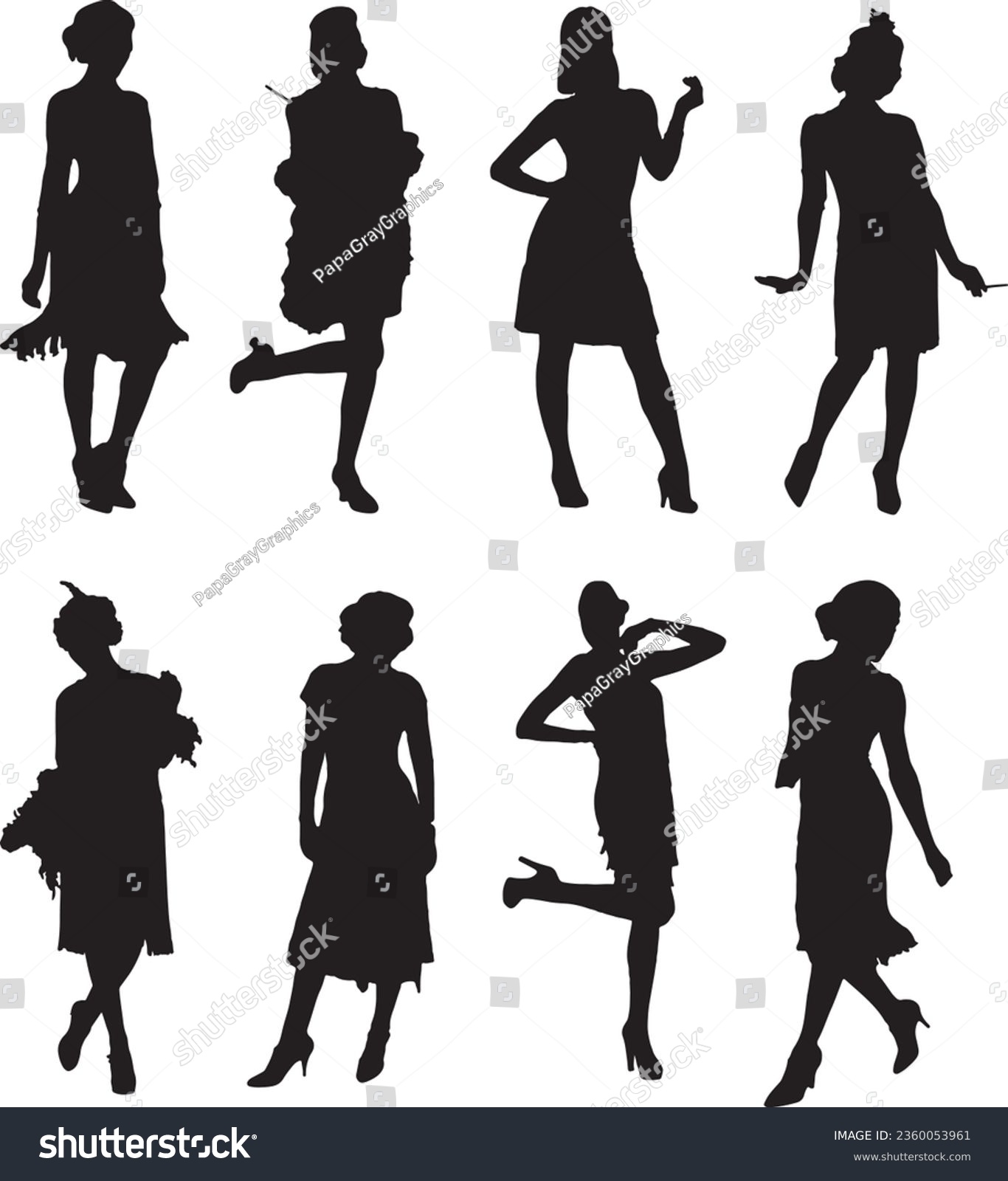 1920s Women Silhouette Vector Pack - Royalty Free Stock Vector ... 1920s Women Silhouette Vector Pack - Royalty Free Stock Vector ...