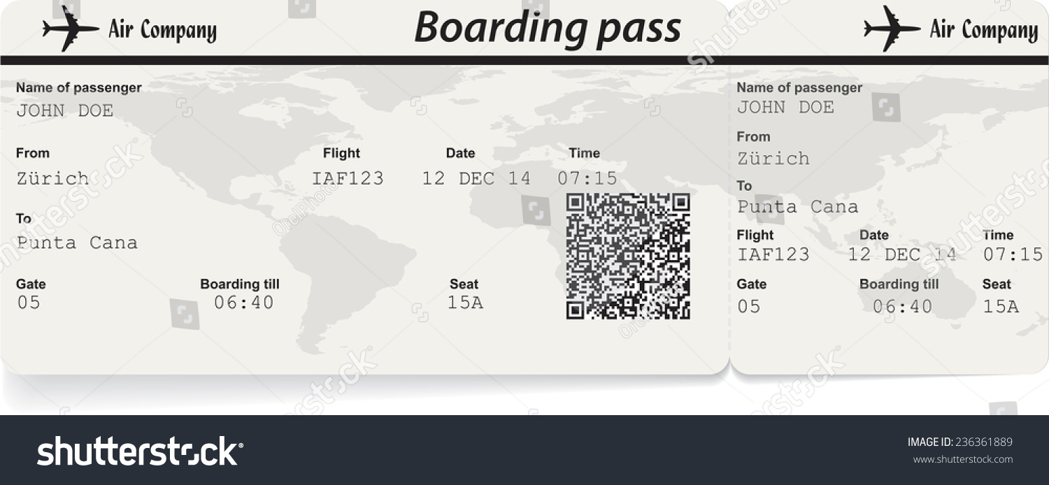 Vector Image Of Airline Boarding Pass Ticket Royalty Free Stock
