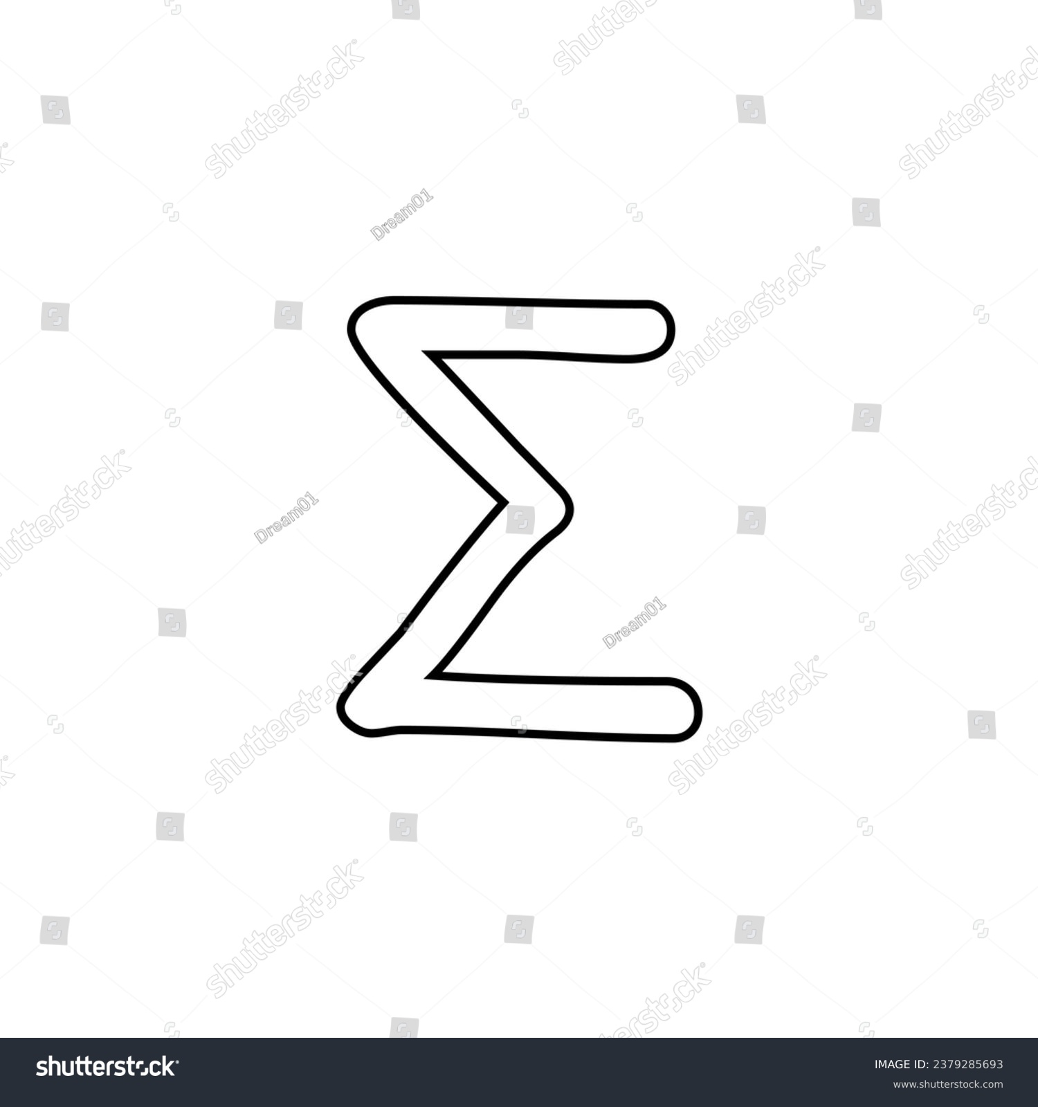 Sigma Summation Symbol. Math Sigma Sign Vector. - Royalty Free Stock