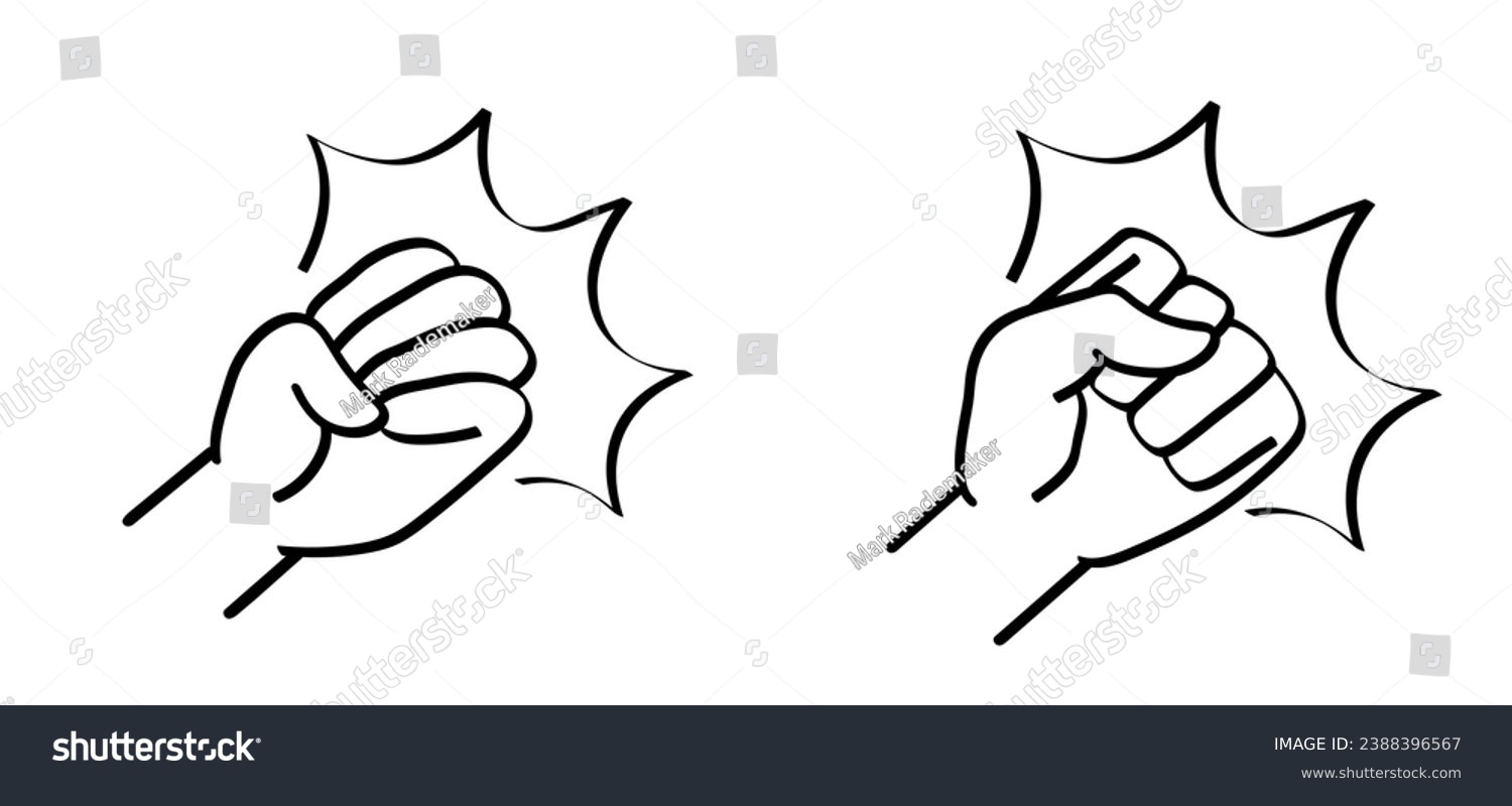 Fist Violence Sign Fist Punching Or Hitting Royalty Free Stock Vector 2388396567