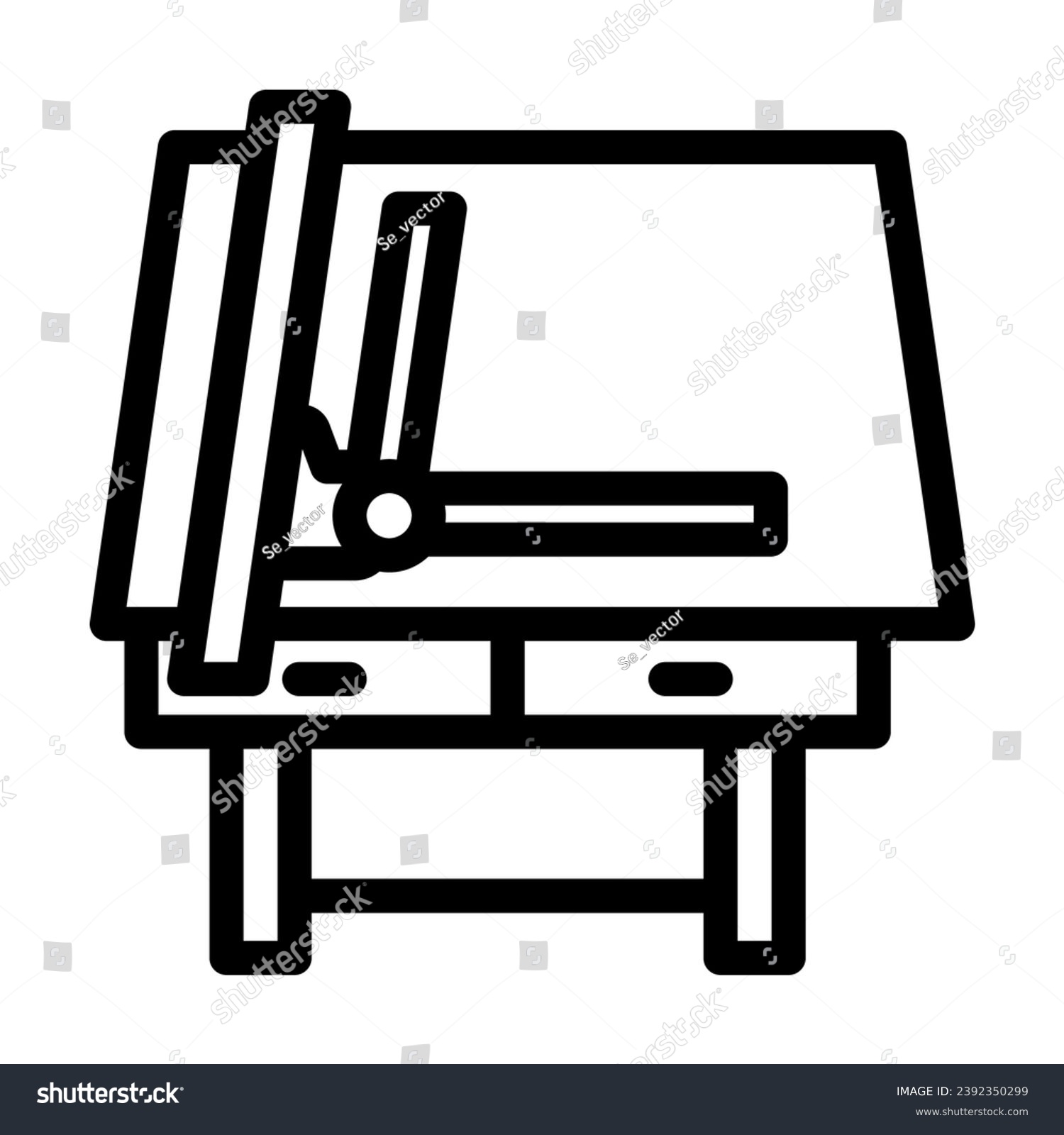 drafting table architectural drafter line icon - Royalty Free Stock ... drafting table architectural drafter line icon - Royalty Free Stock ...