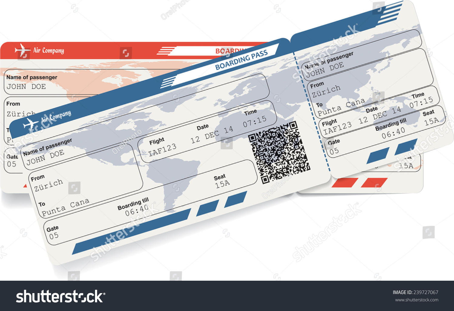 Vector Image Of Airline Boarding Pass Ticket Royalty Free Stock