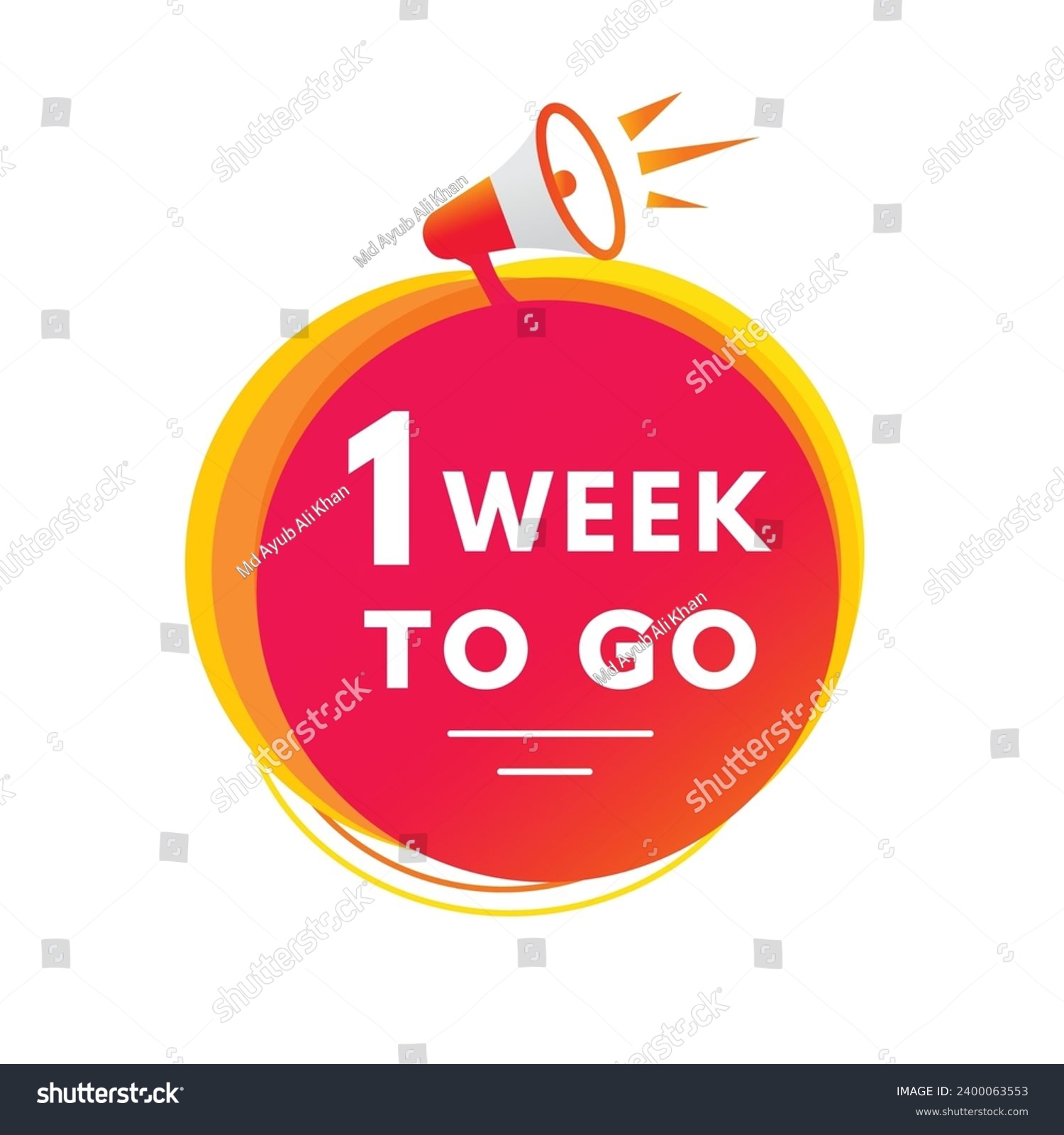 1 week to go banner, design. count time sale or - Royalty Free Stock ...