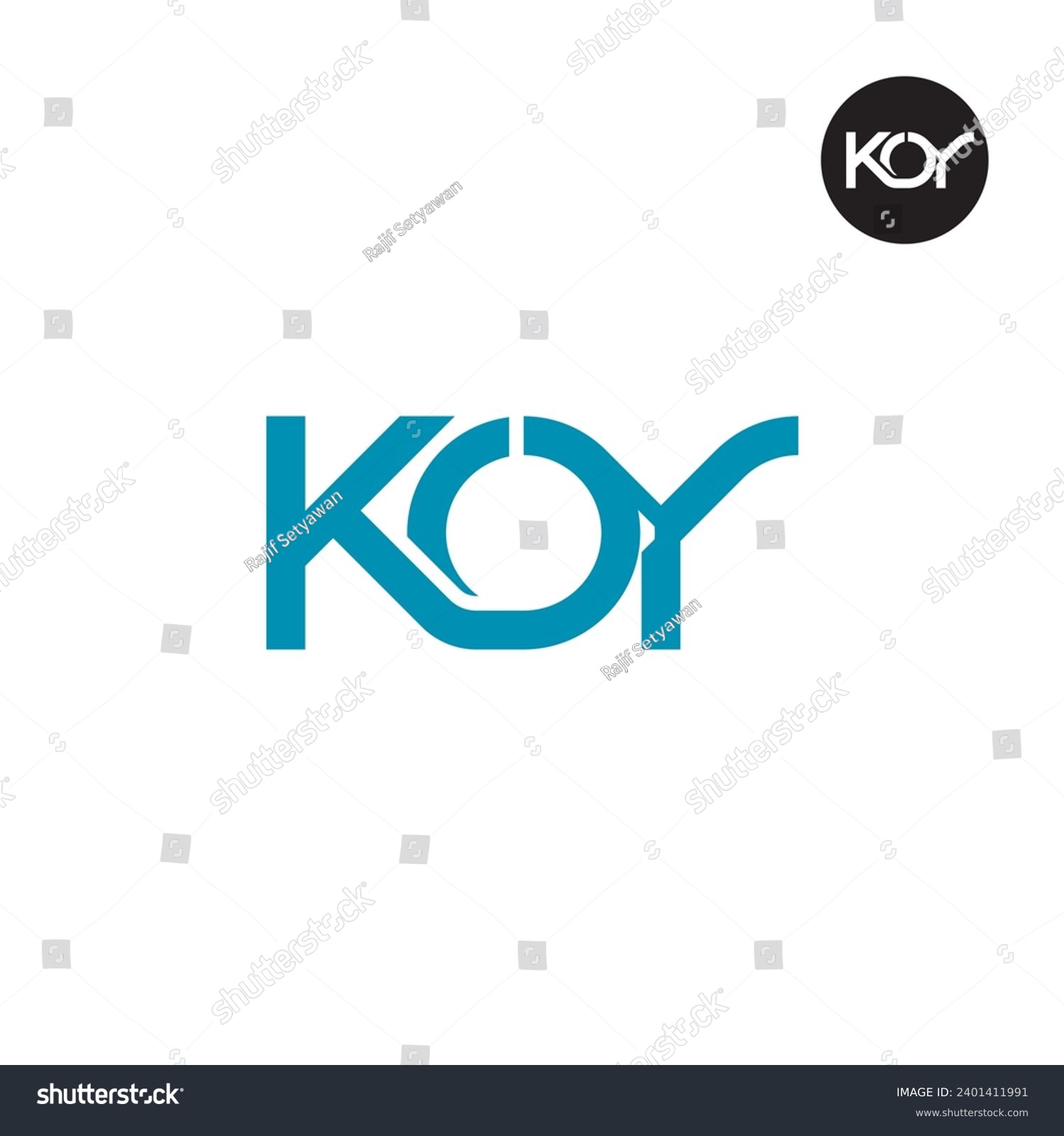 Letter KOY Monogram Logo Design - Royalty Free Stock Vector 2401411991 ...