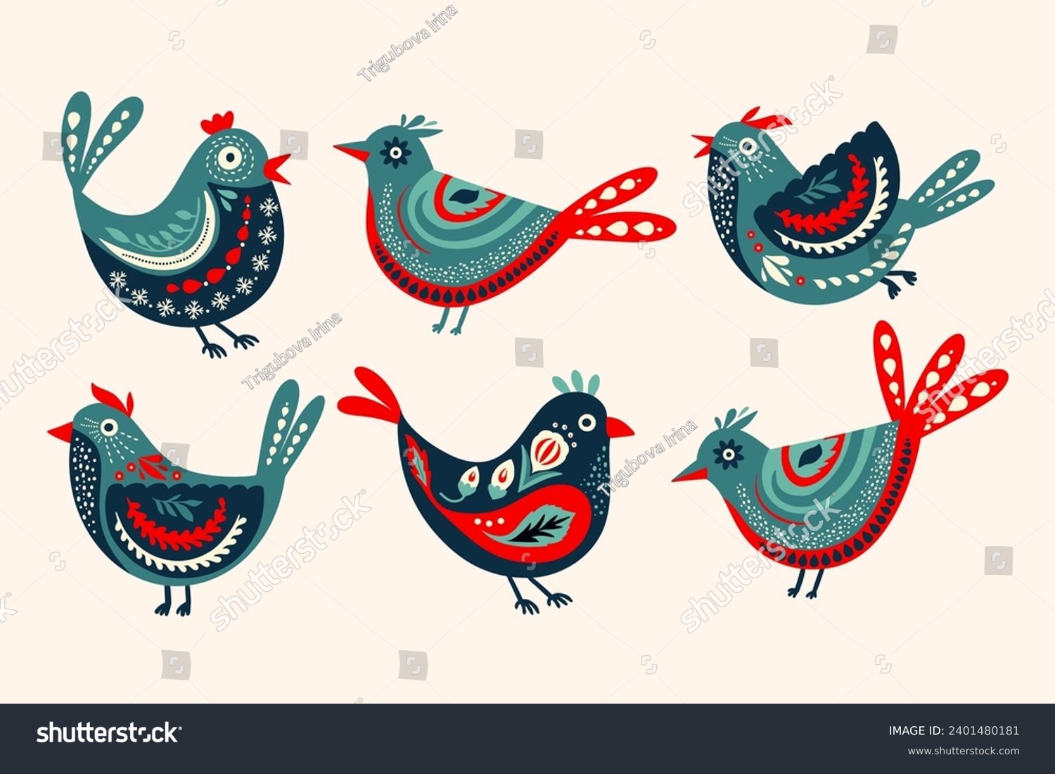 Folk Art Bird Vector Set. Scandinavian Norge - Royalty Free Stock ... Folk Art Bird Vector Set. Scandinavian Norge - Royalty Free Stock ...