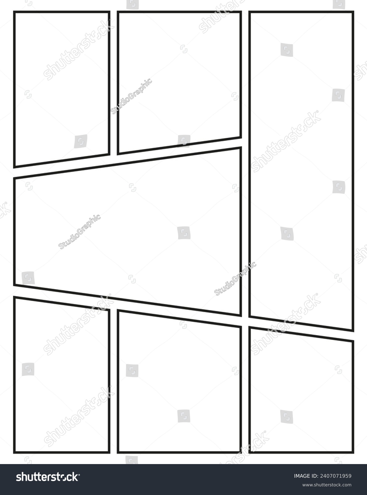 Manga Storyboard Layout Template For Rapidly Royalty Free Stock