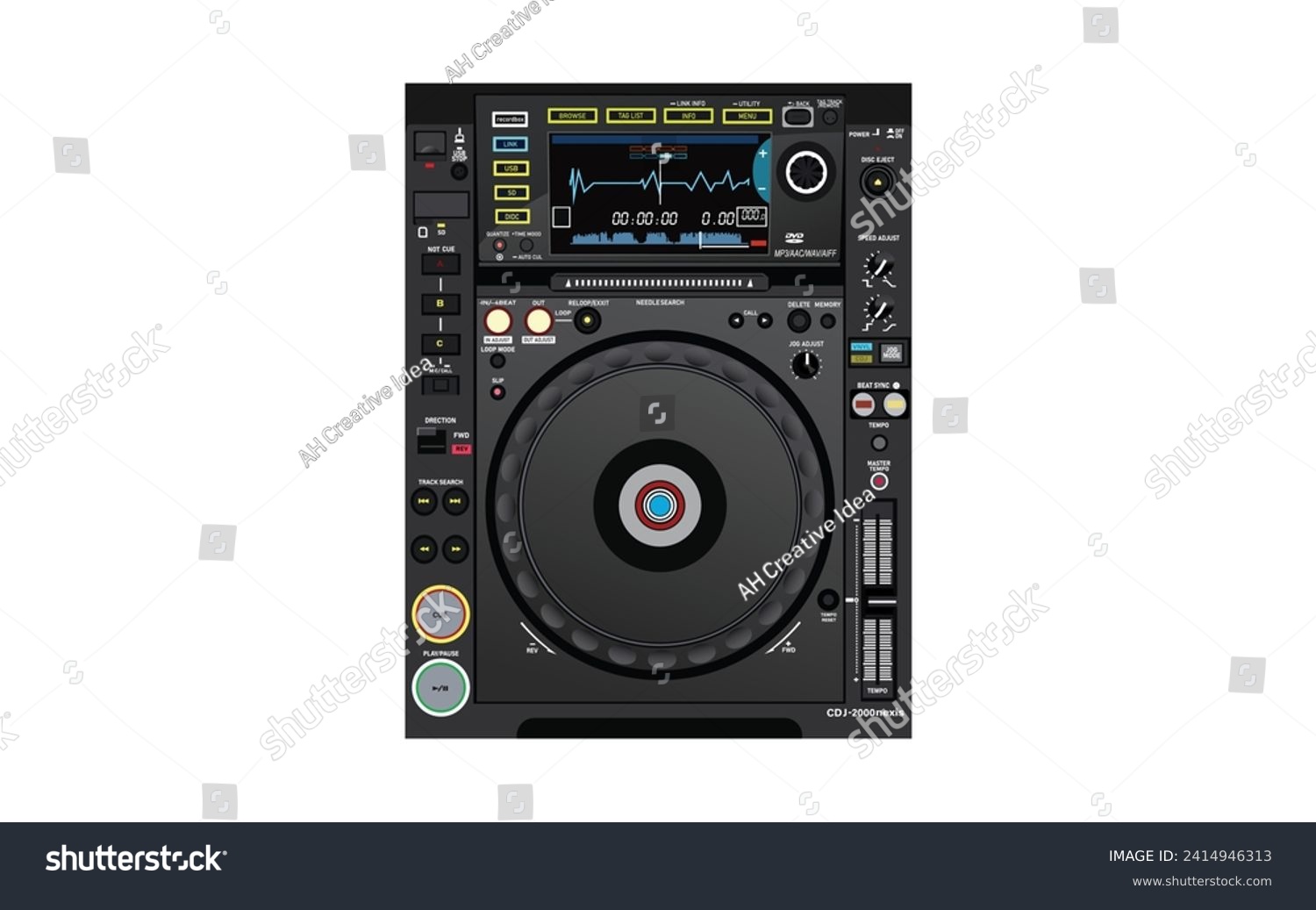 Realistic vector CDJ 2000 set of professional DJ - Royalty Free Stock ...