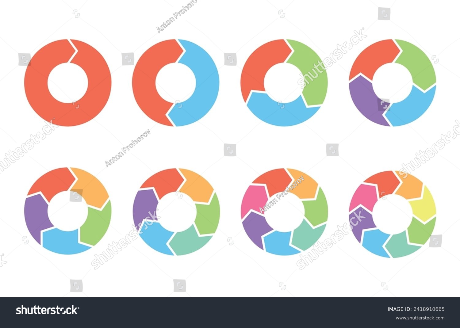 Cycle diagram pie chart set, infographic - Royalty Free Stock Vector ...