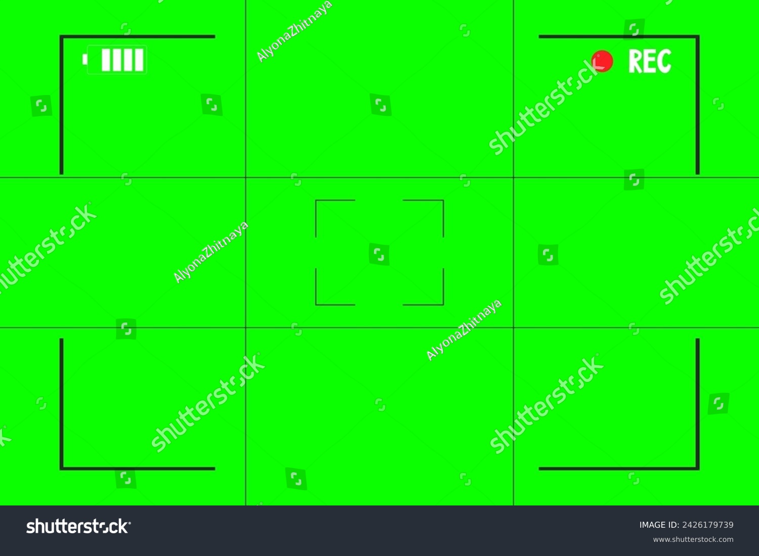 Green screen chroma key background, viewfinder - Royalty Free Stock ...
