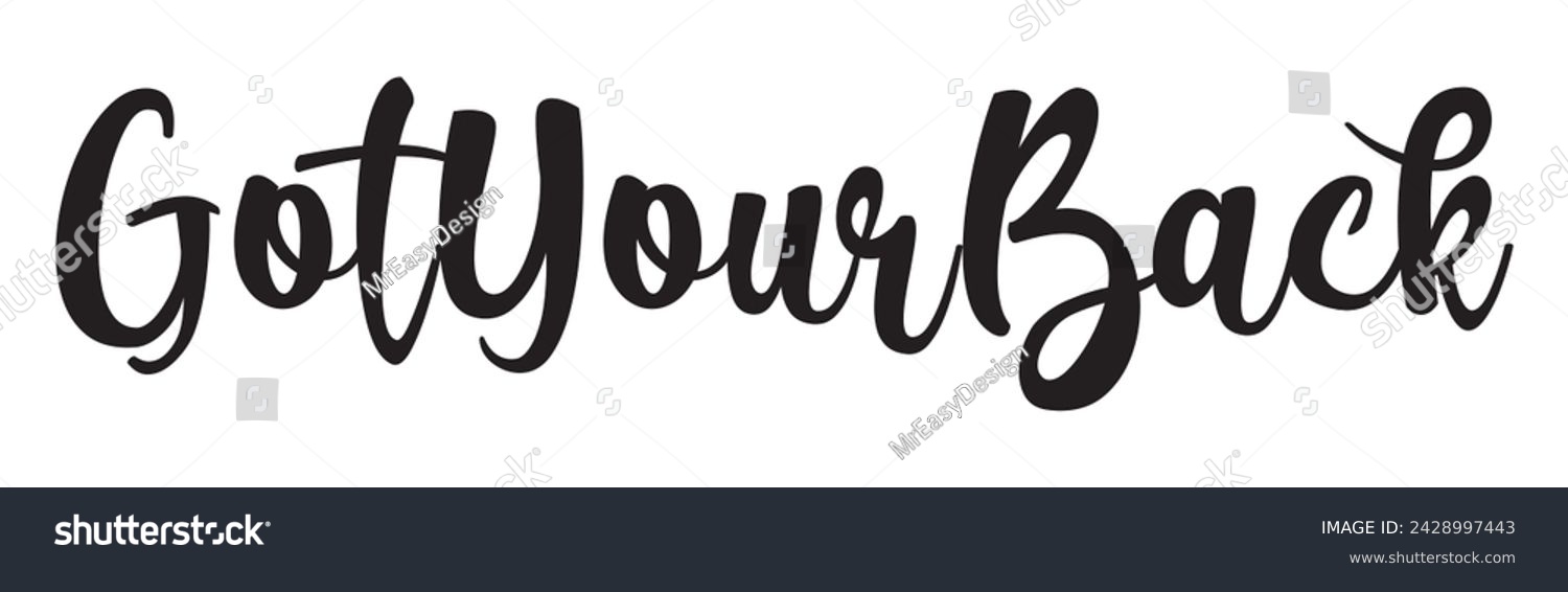 got your back text on white background. - Royalty Free Stock Vector ...