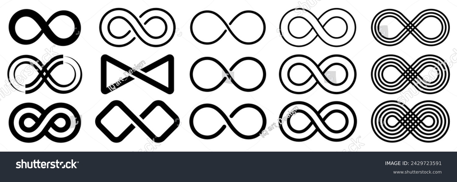 Infinity symbol. Vector logos set. Black - Royalty Free Stock Vector ...