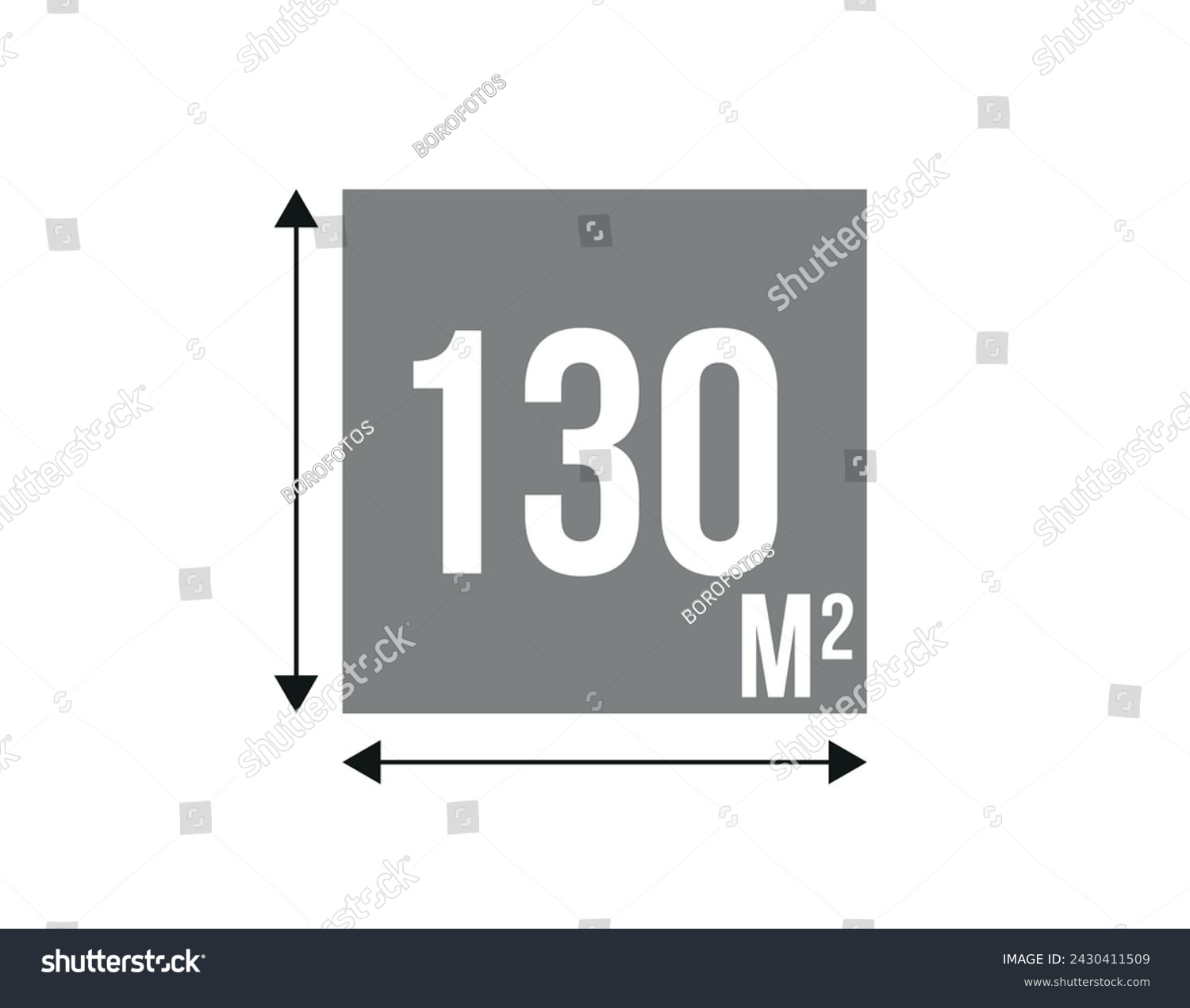 130 m. Vector 130 square meters of construction, - Royalty Free Stock ...