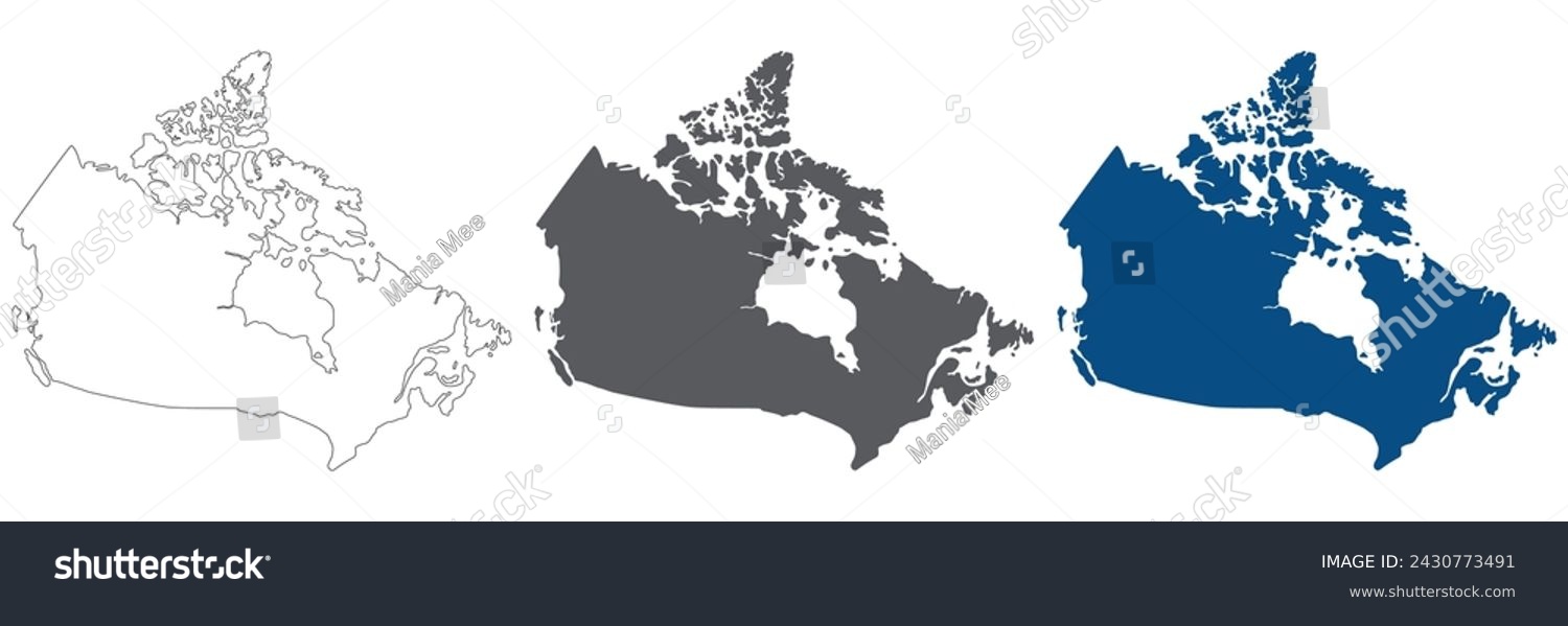 Canada map in set. Canadian map. - Royalty Free Stock Vector 2430773491 ...