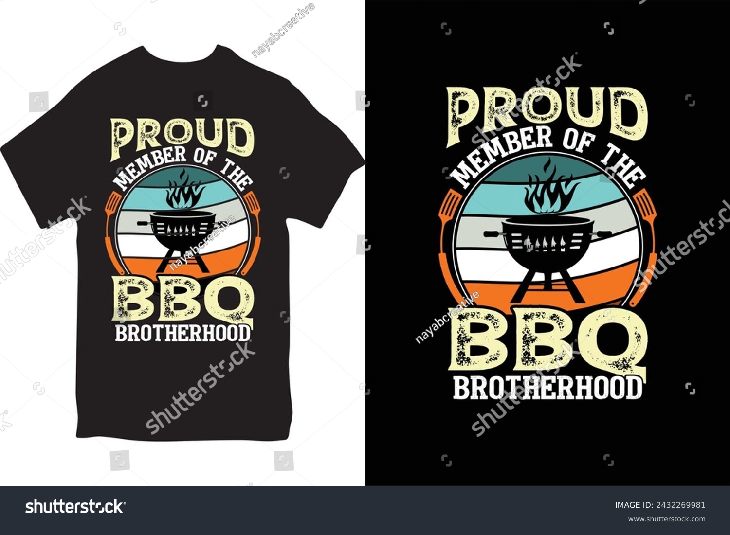BBQ Vector T-shirt Design, Custom BBQ T-shirt - Royalty Free Stock ...
